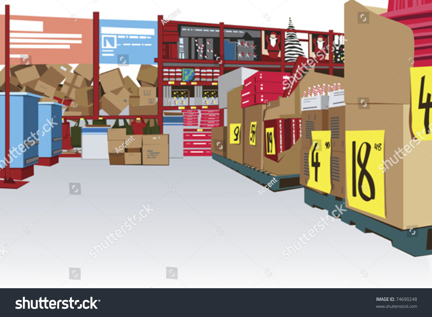Large Store Interior Copy Space Stock Vector (Royalty Free) 74690248 ...