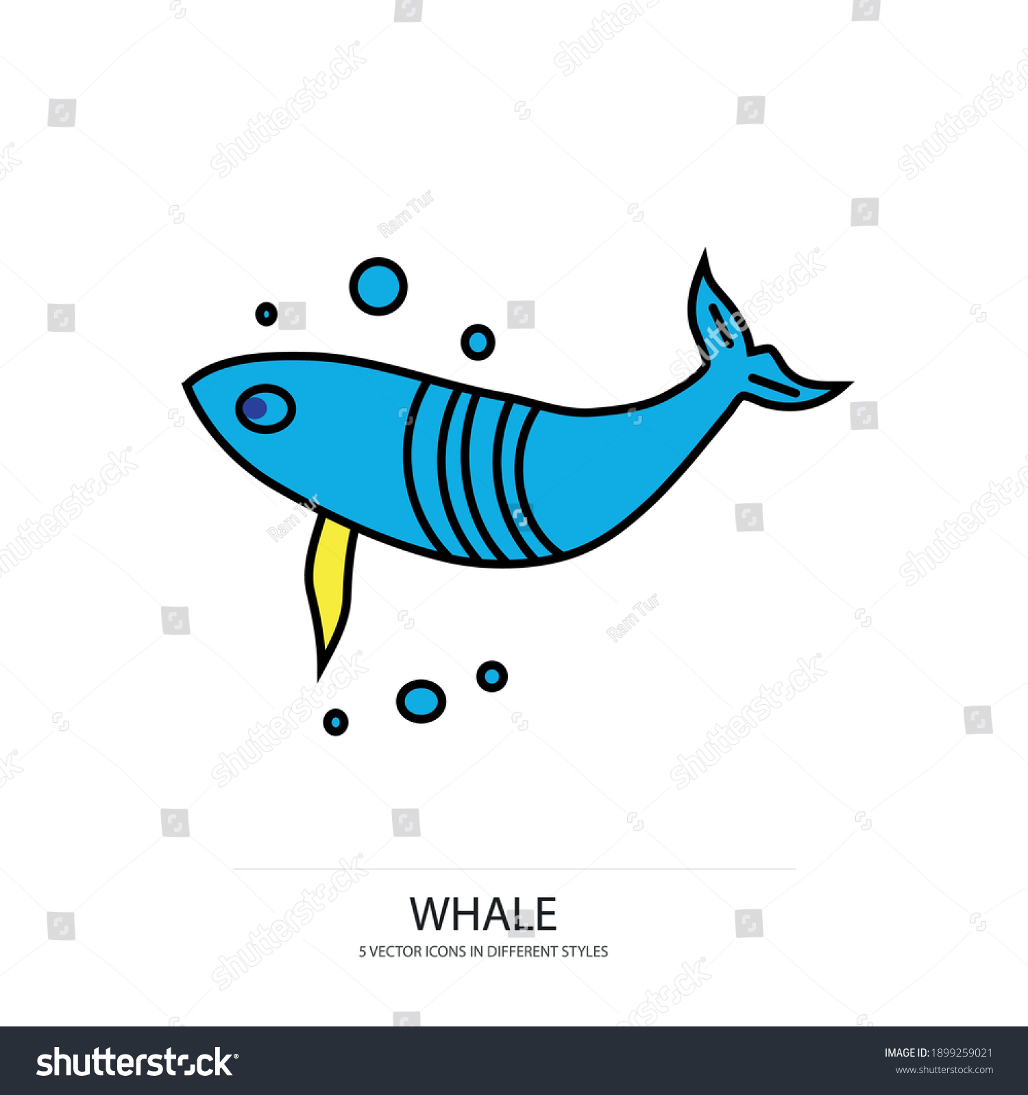 Large Whale Vector Type Icon Stock Vector (Royalty Free) 1899259021