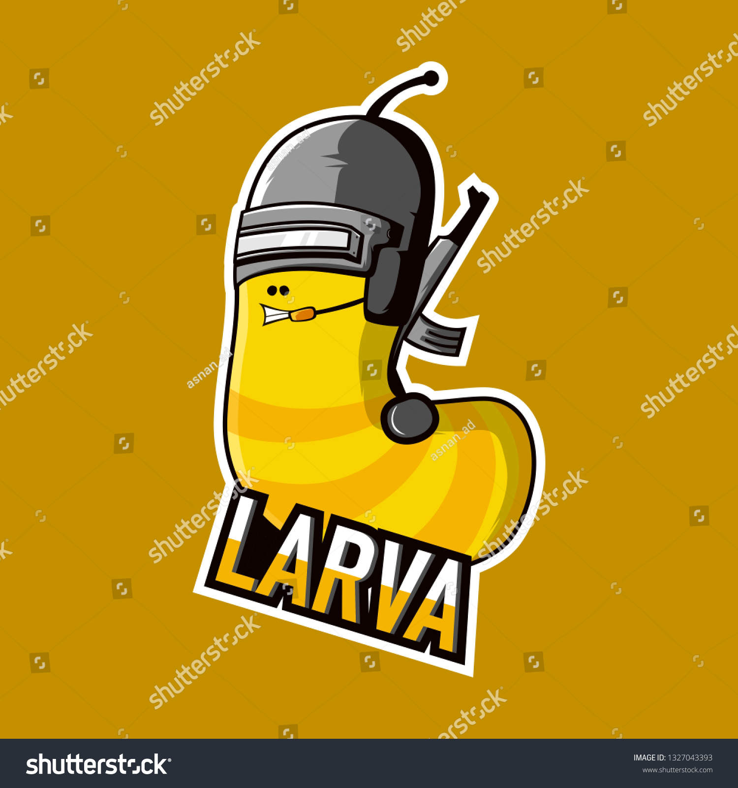 Larva Mascot Gaming Logo Stock Vector (Royalty Free) 1327043393