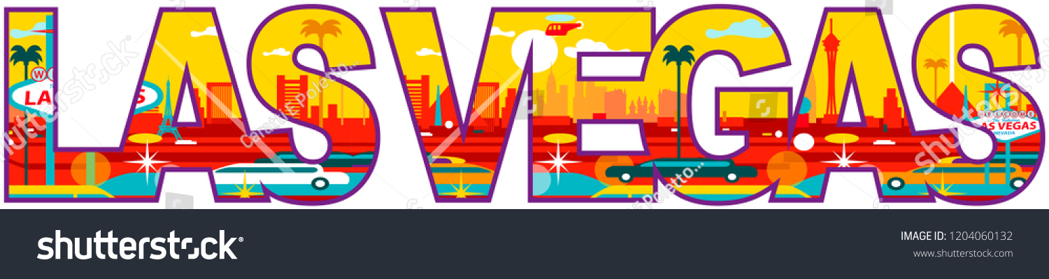 Las Vegas Background Stock Vector (Royalty Free) 1204060132 | Shutterstock
