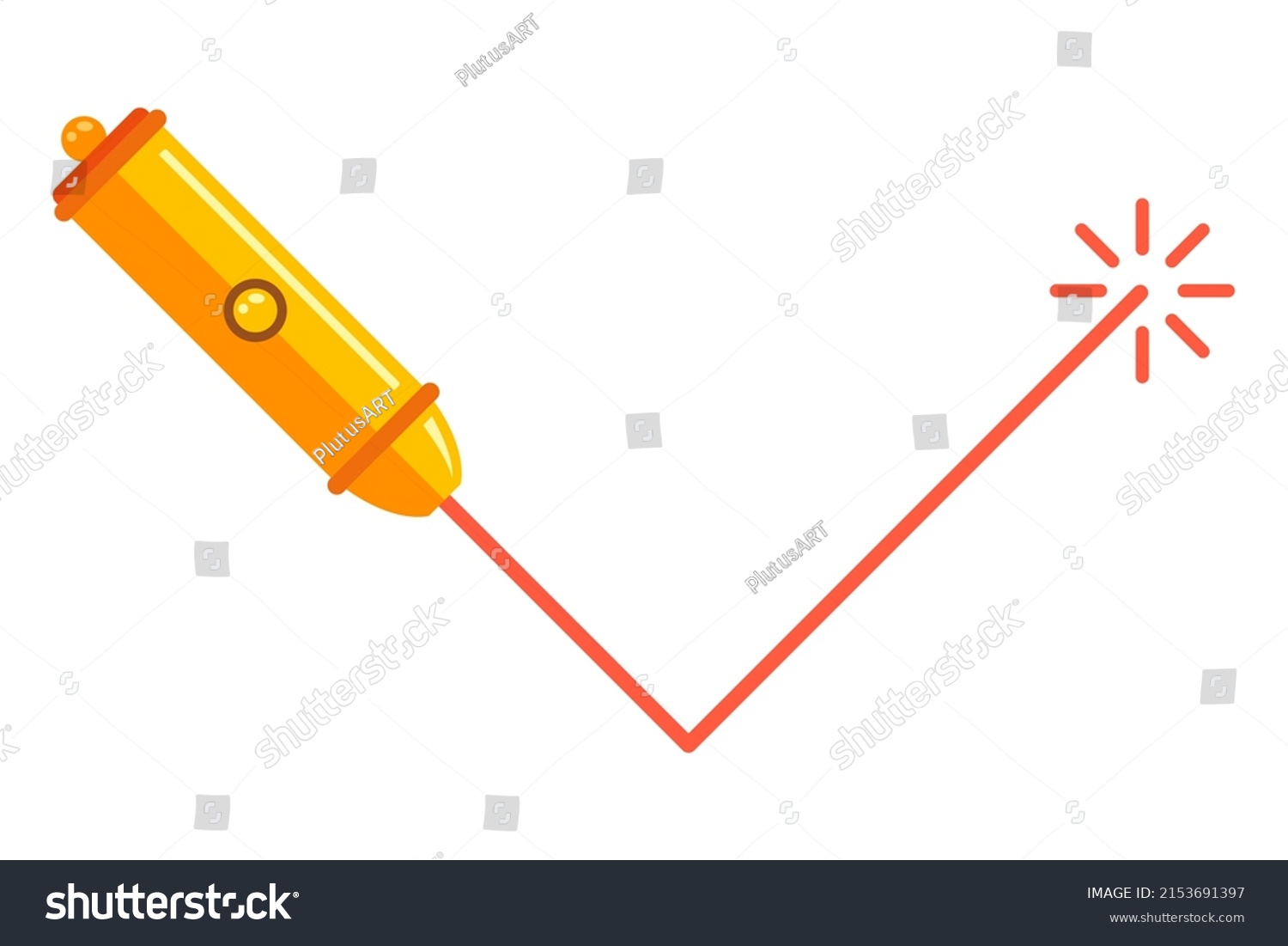 Laser Beam Laser Pointer Beam Reflection Stock Vector (Royalty Free ...