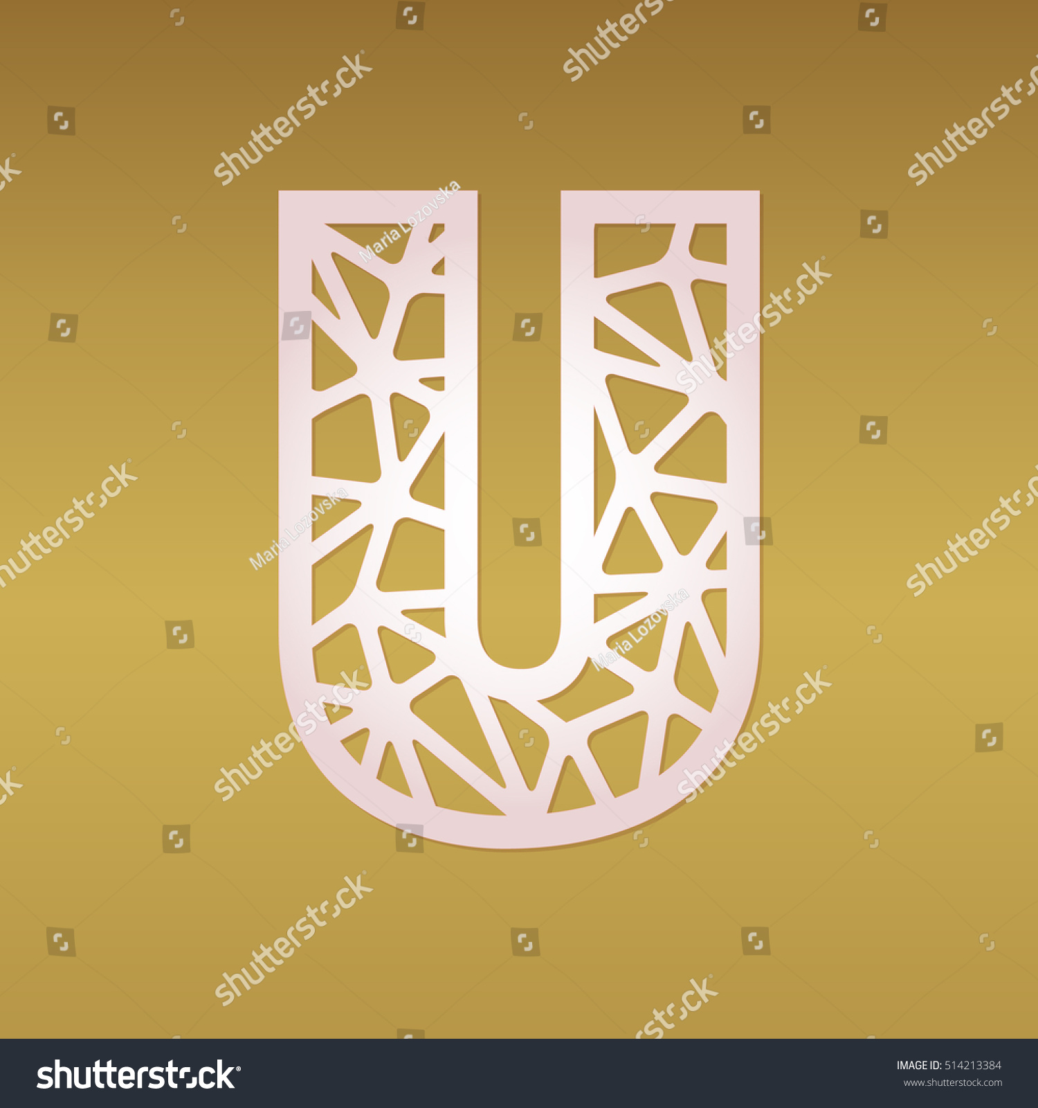 Laser Cut Monogram Initial Letter U Stock Vector (Royalty Free) 514213384
