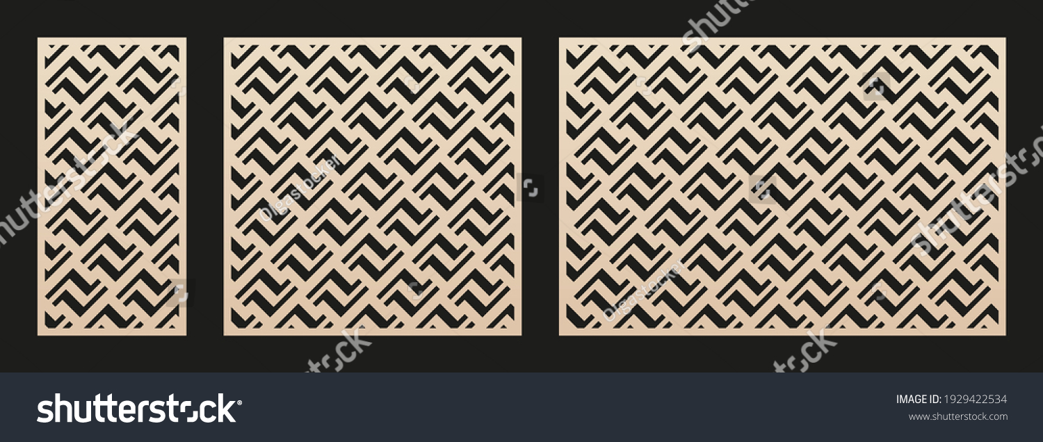 Laser Cut Panel Set Vector Template Stock Vector (Royalty Free ...