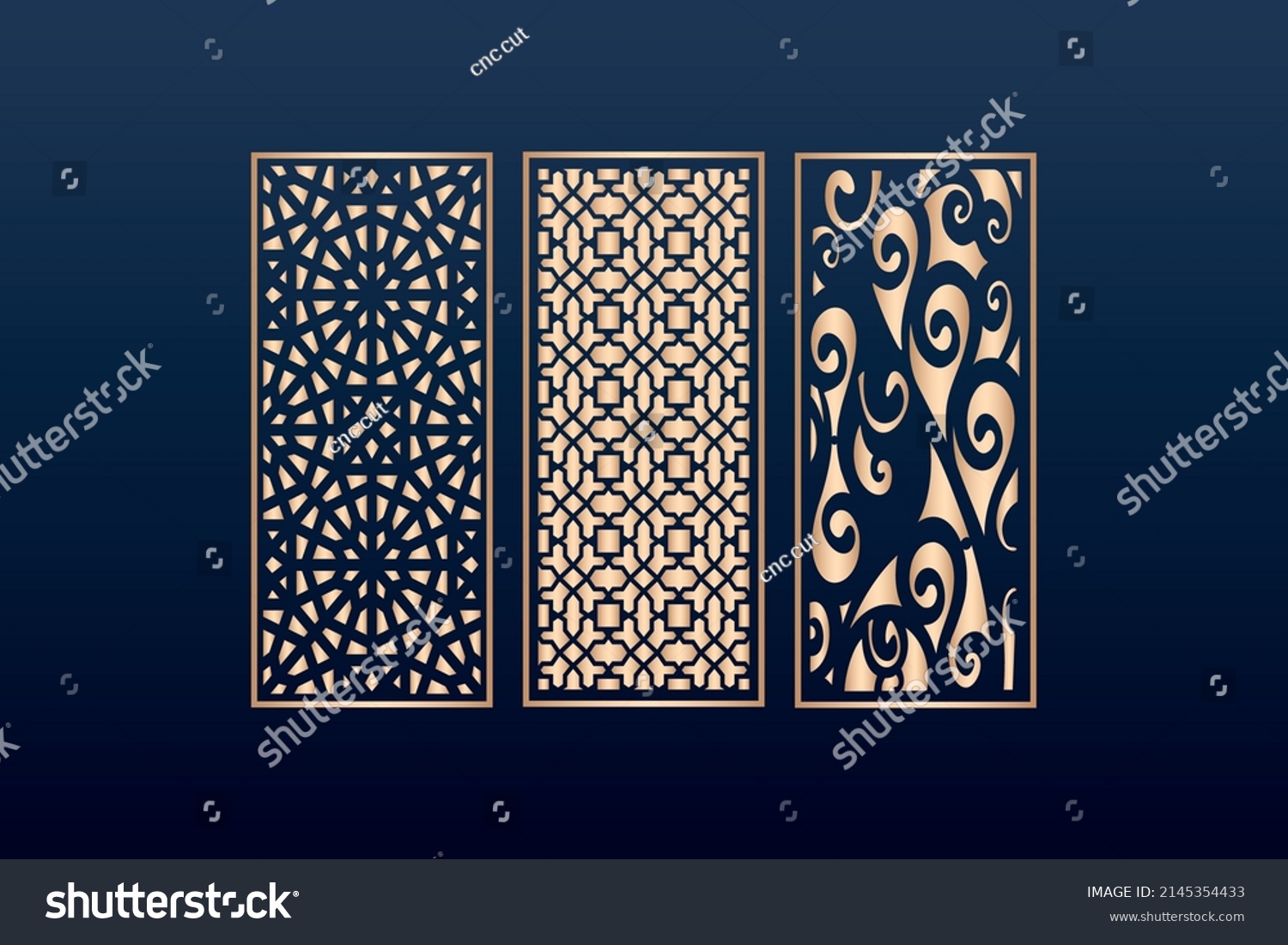 Laser Cut Panel Template Set Islamic Stock Vector (Royalty Free ...
