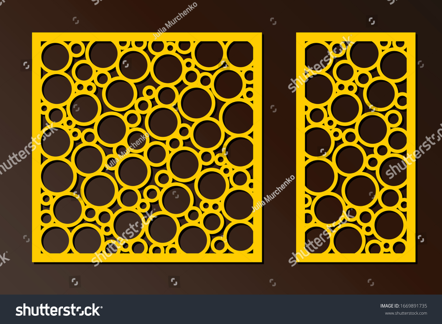 Panel de corte láser con círculos.Plantilla: vector de stock (libre de ...