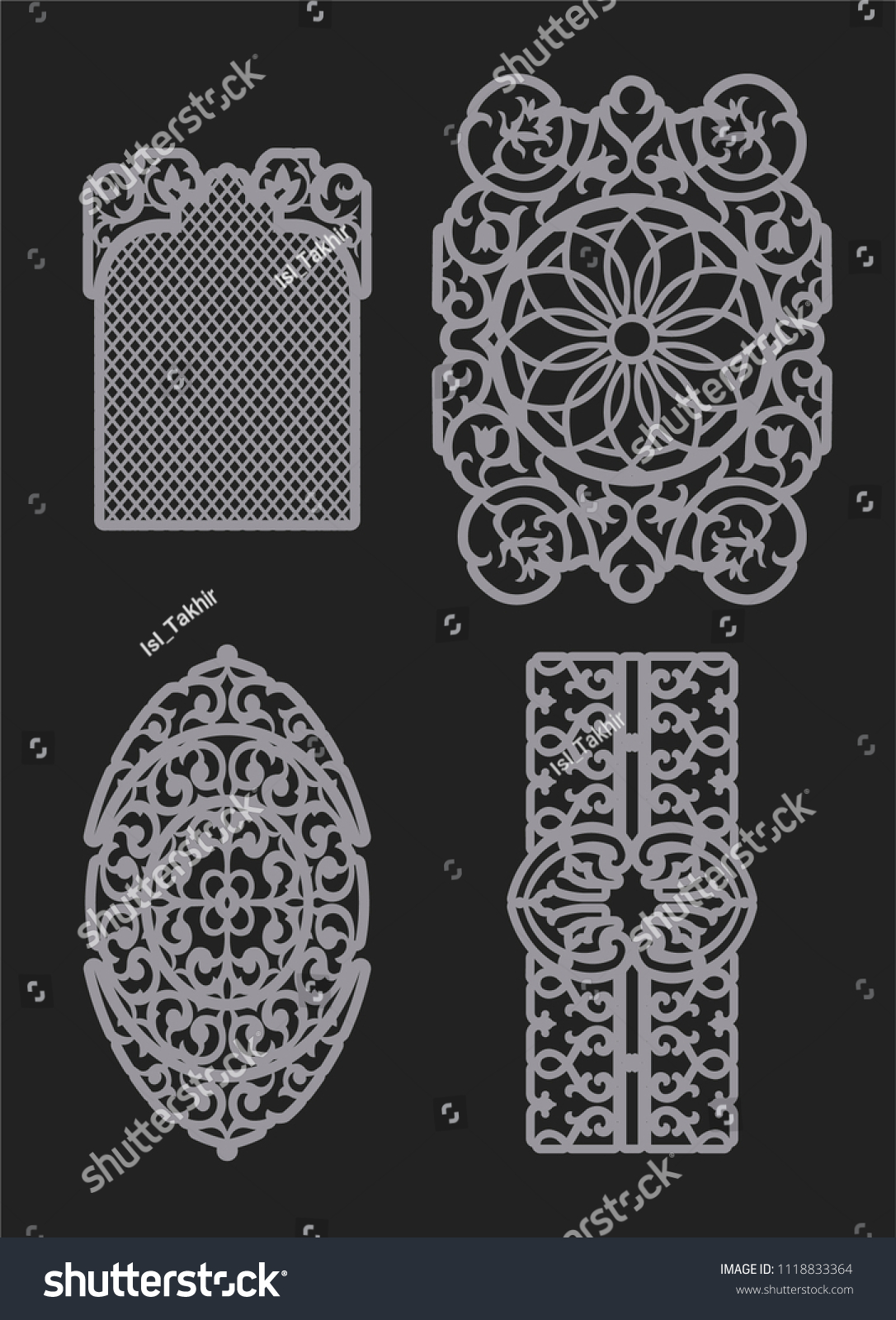 Laser Cut Template Panels Setvector Illustration Stock Vector (Royalty ...
