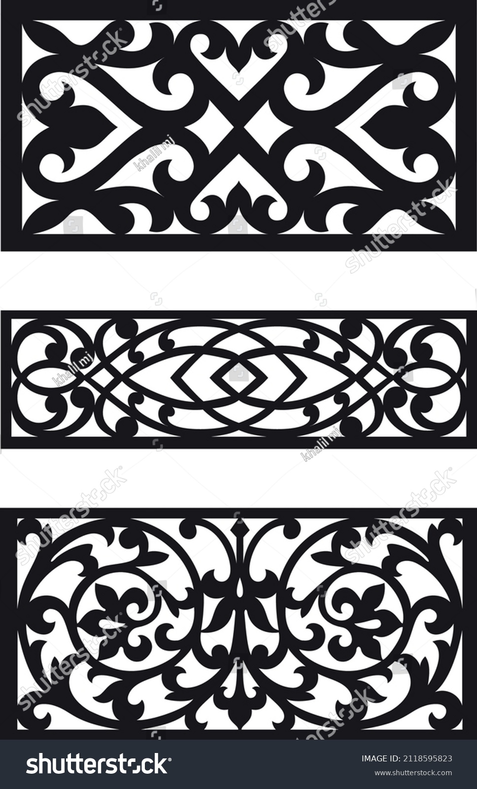 Laser Cutting Design Pattern Vector Illustration Stock Vector (Royalty ...