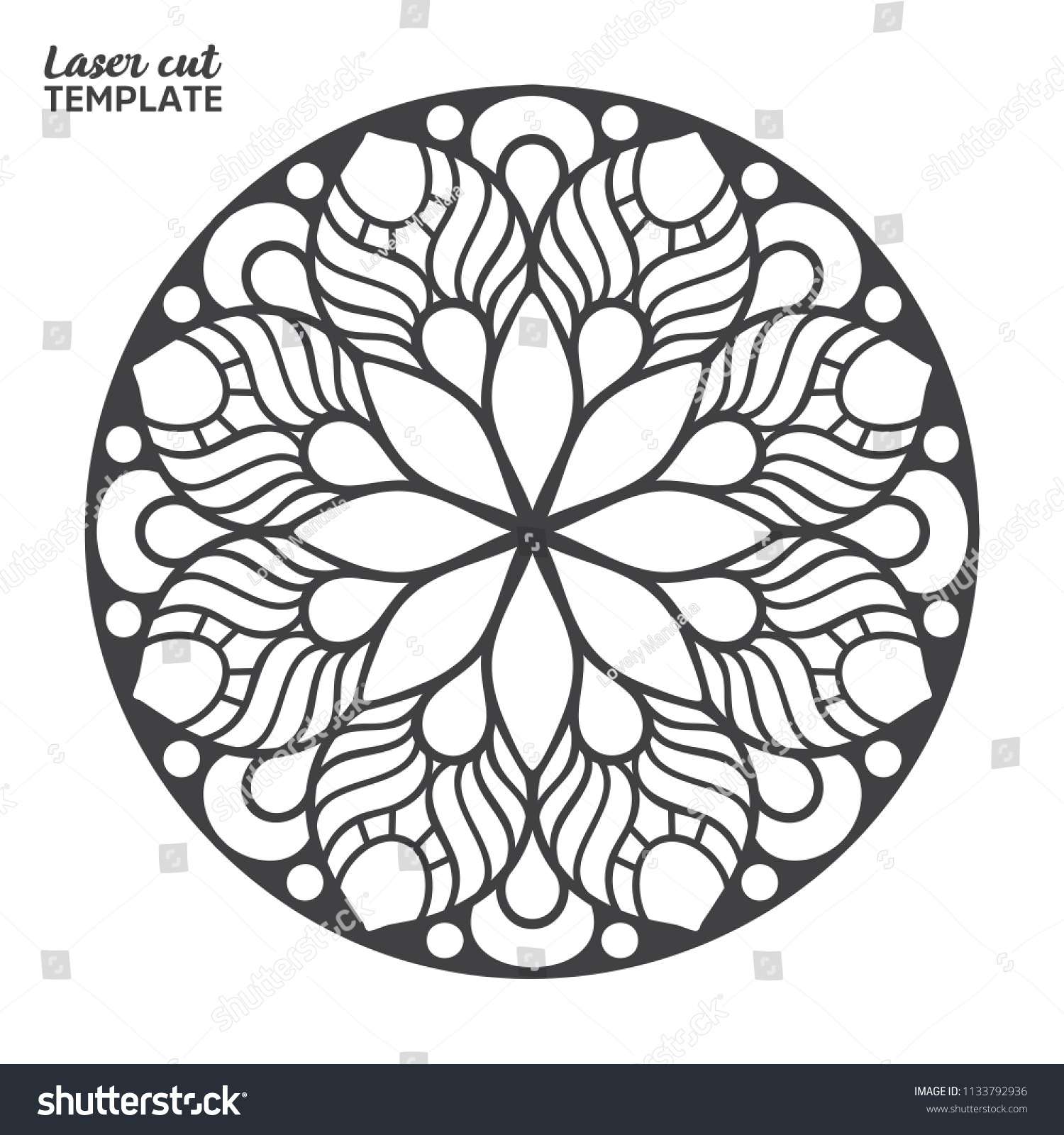 Laser Cutting Mandala Stock Vector (Royalty Free) 1133792936