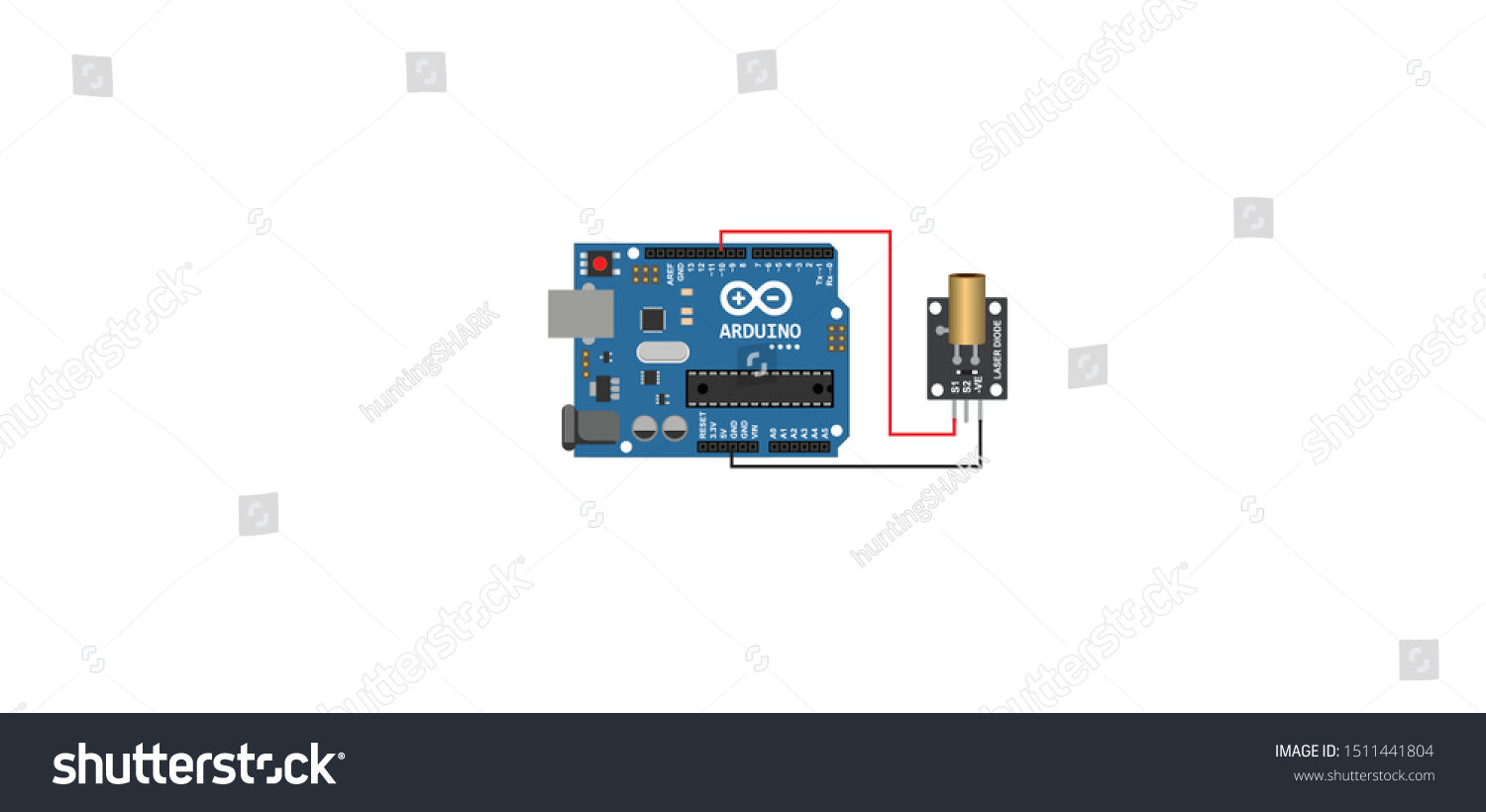 Laser Diode Interfacing Arduino Illustration Vector Vetor Stock Livre