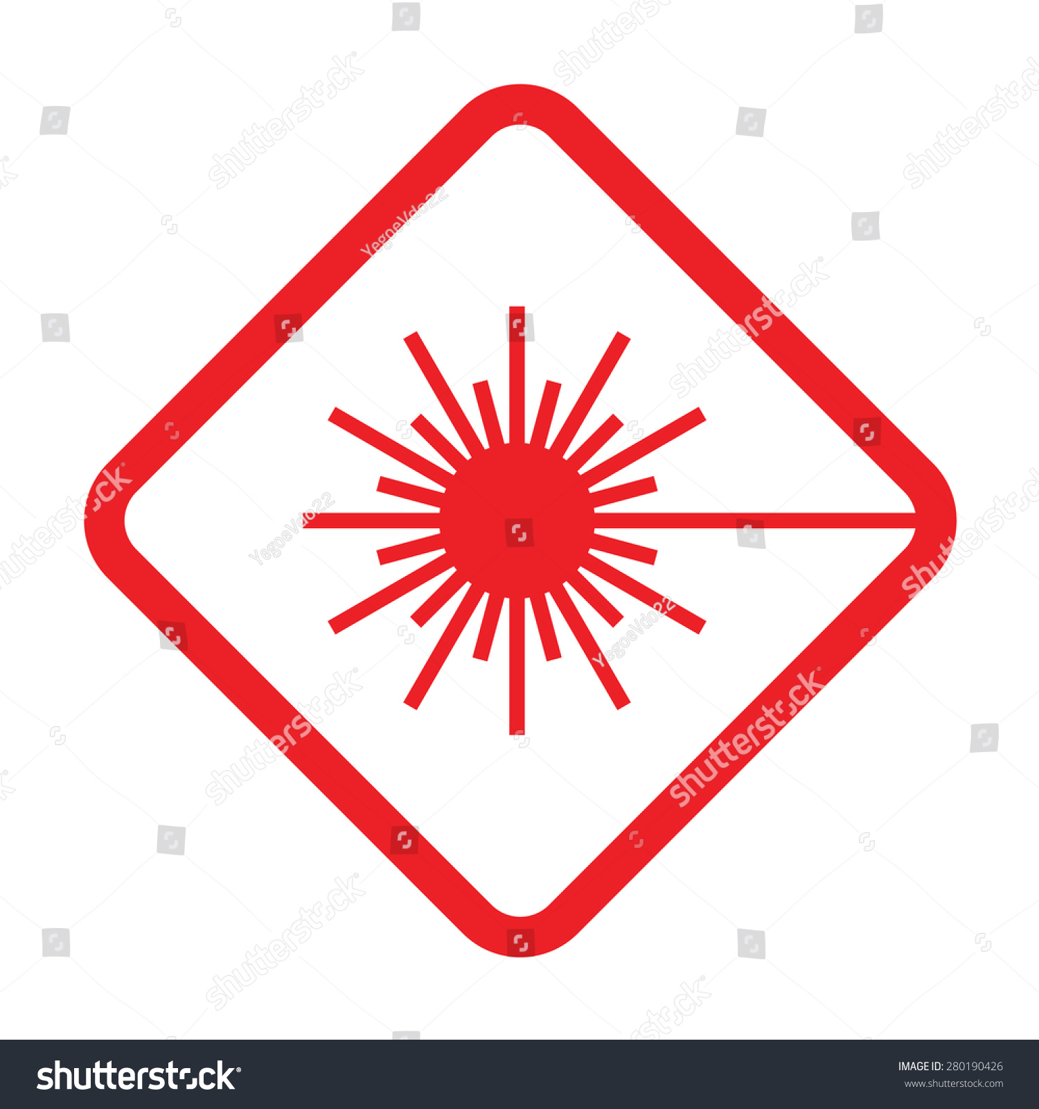 Laser Hazard Vector Warning Sign Stock Vector 280190426 - Shutterstock