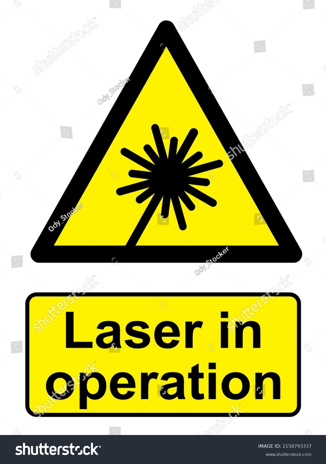 Laser Operation Warning Sign Vector Esp10 Stock Vector (Royalty Free ...
