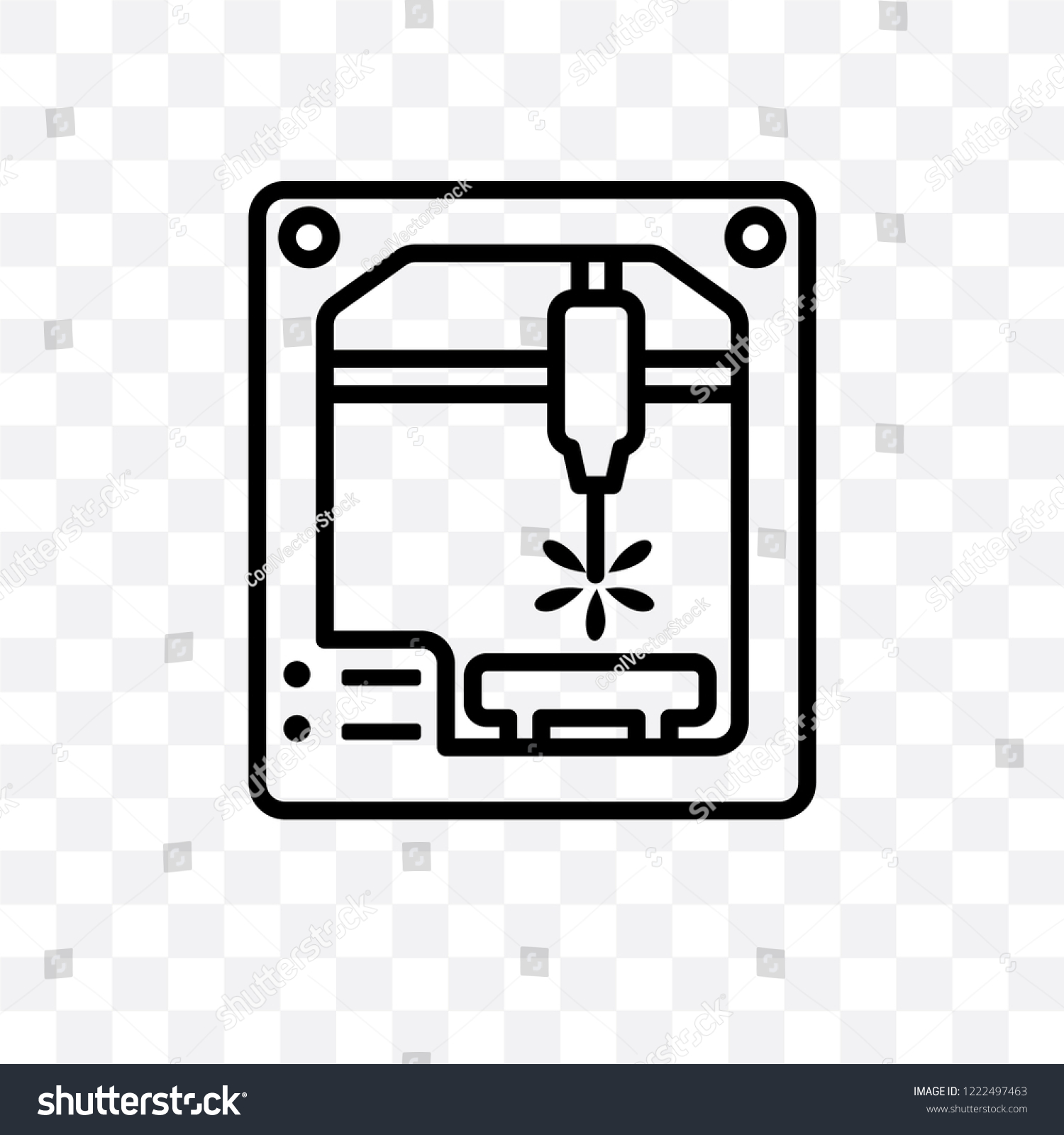 Laser Machine Vector Linear Icon Isolated Stock Vector (Royalty Free ...