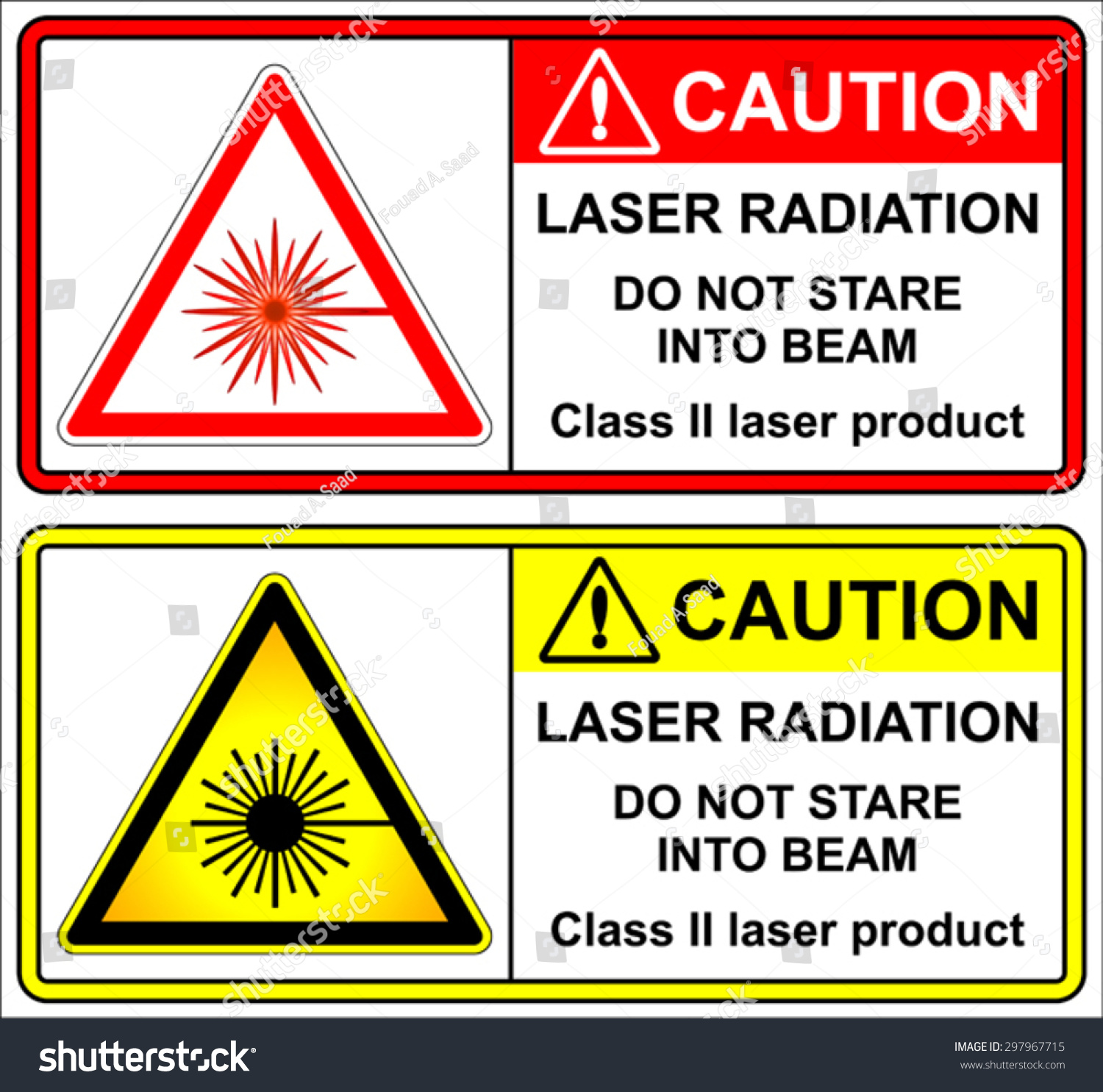 Laser Warning Signs Stock Vector (Royalty Free) 297967715