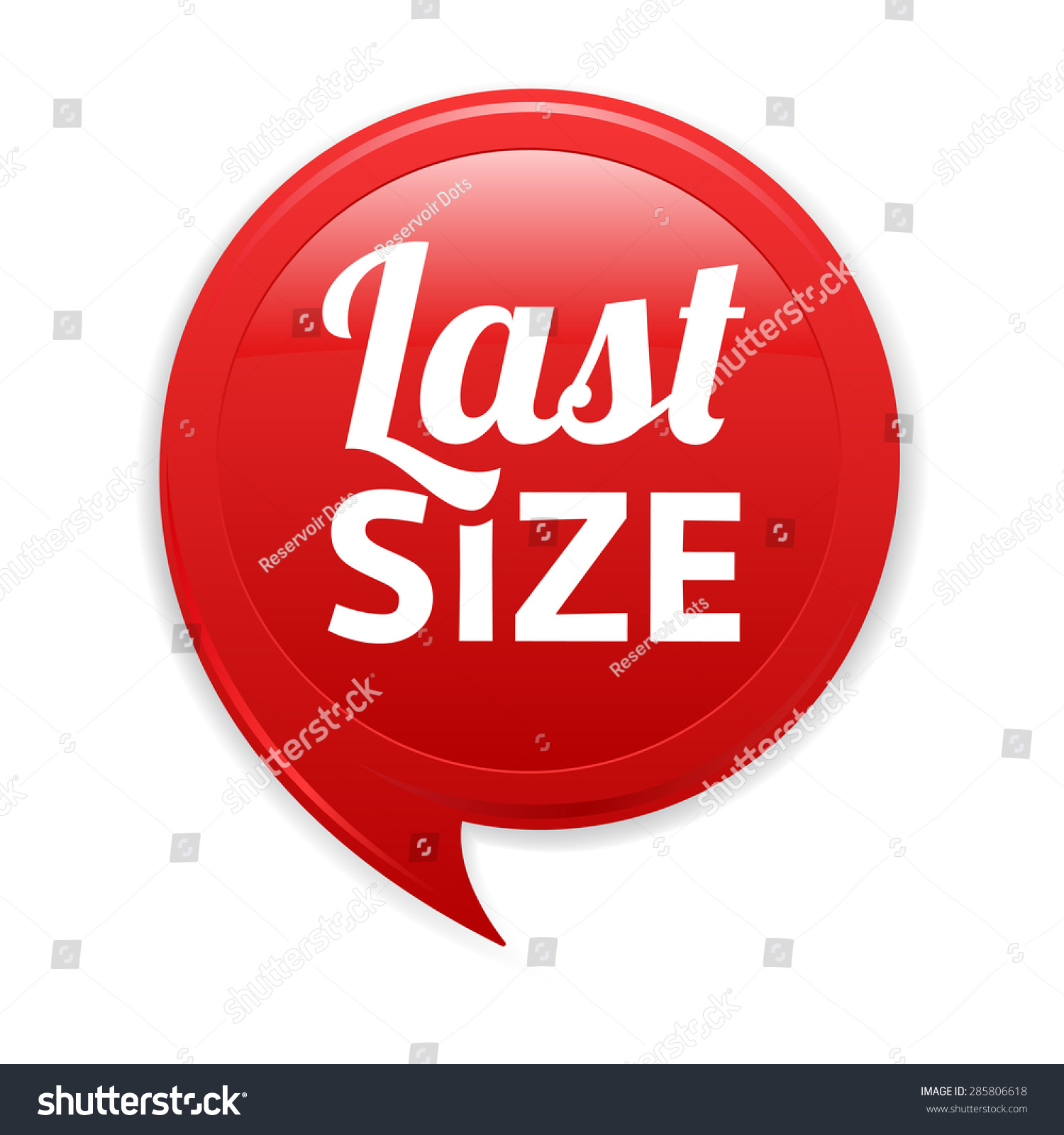 Last Size Red Label Stock Vector (Royalty Free) 285806618