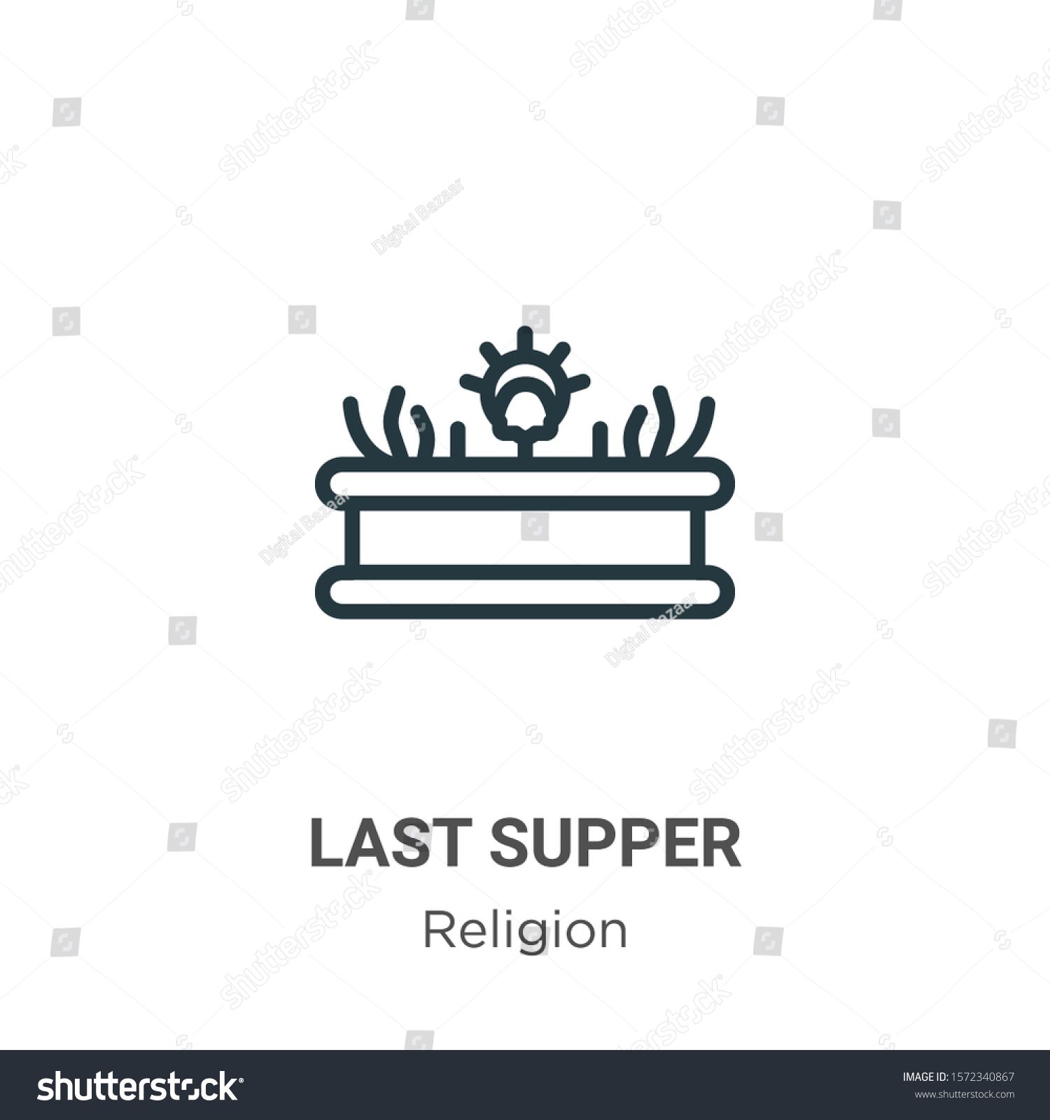 Last Supper Outline Vector Icon Thin Stock Vector (Royalty Free ...