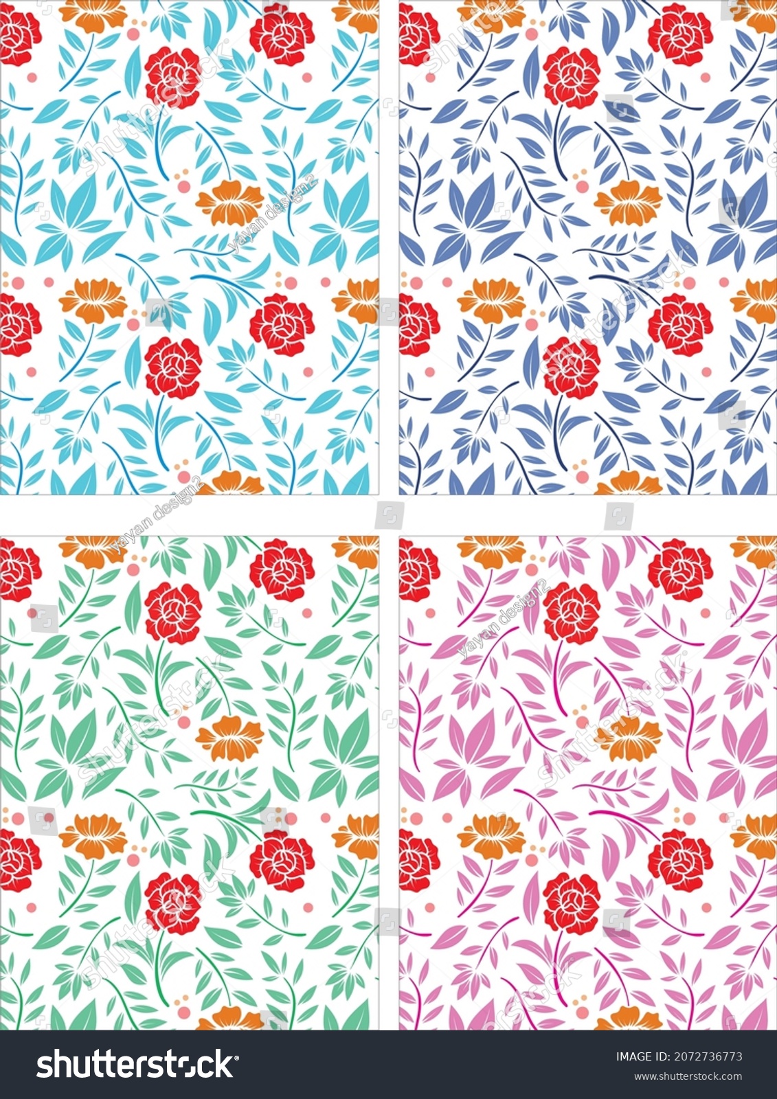 Latest Floral Designs Patterns Stock Vector (Royalty Free) 2072736773 ...