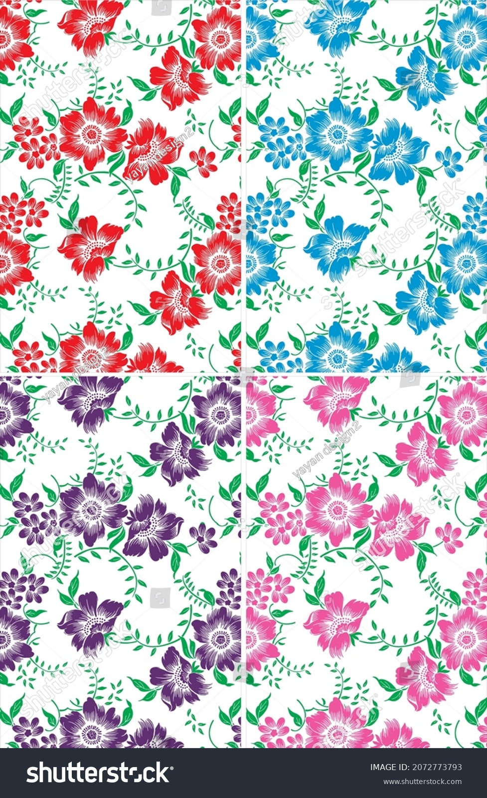 Latest Floral Designs Patterns Stock Vector (Royalty Free) 2072773793 ...