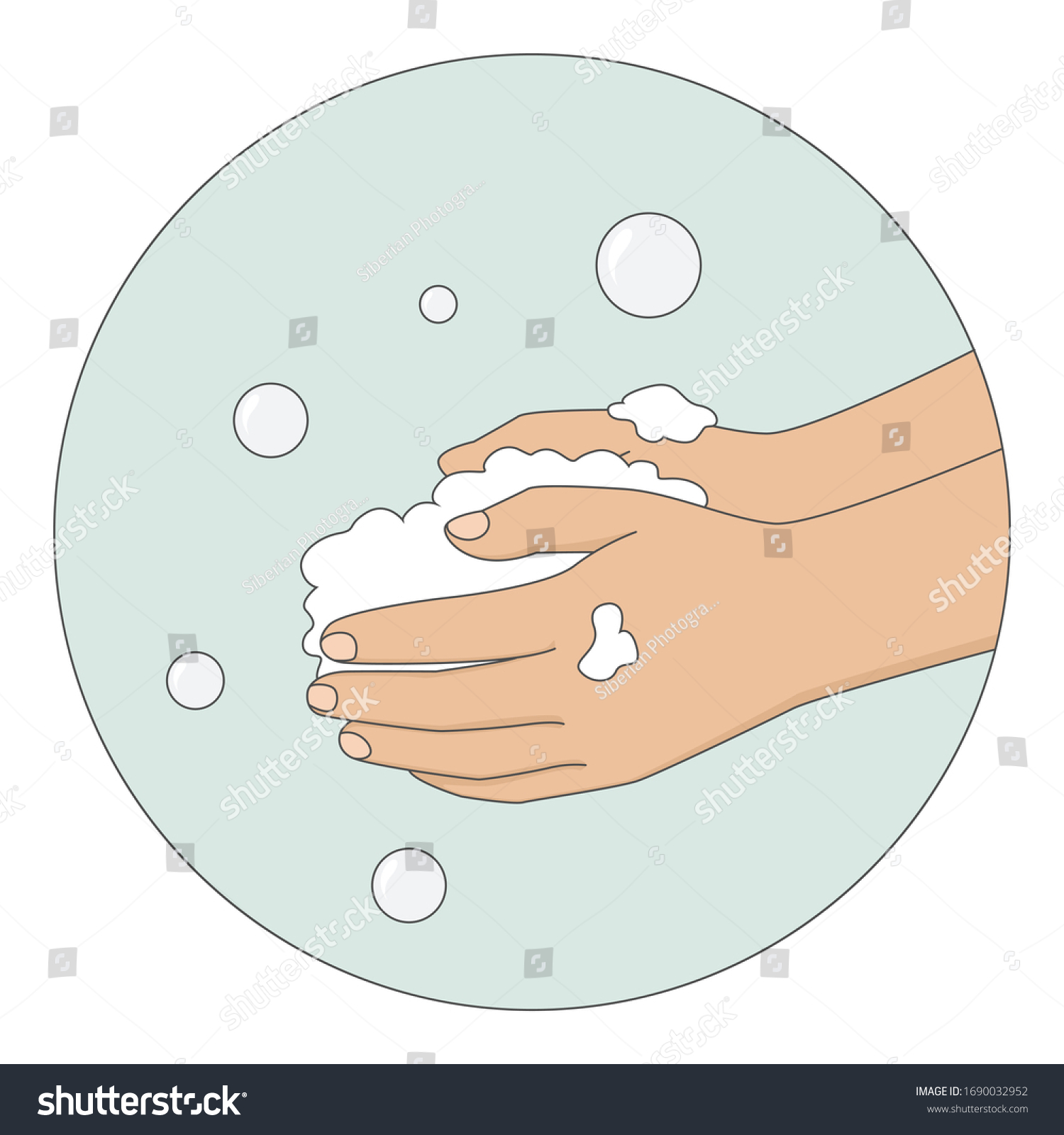 Lathering Hands Soap Vector Illustration Stock Vector (Royalty Free ...