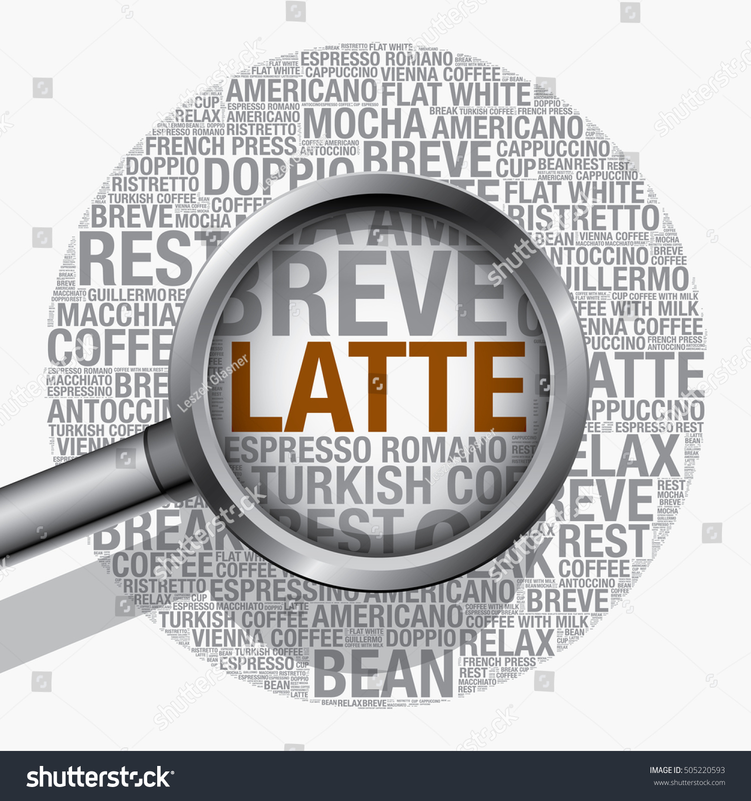 Latte Coffee Word Cloud Concept Vector Stock Vector (Royalty Free ...