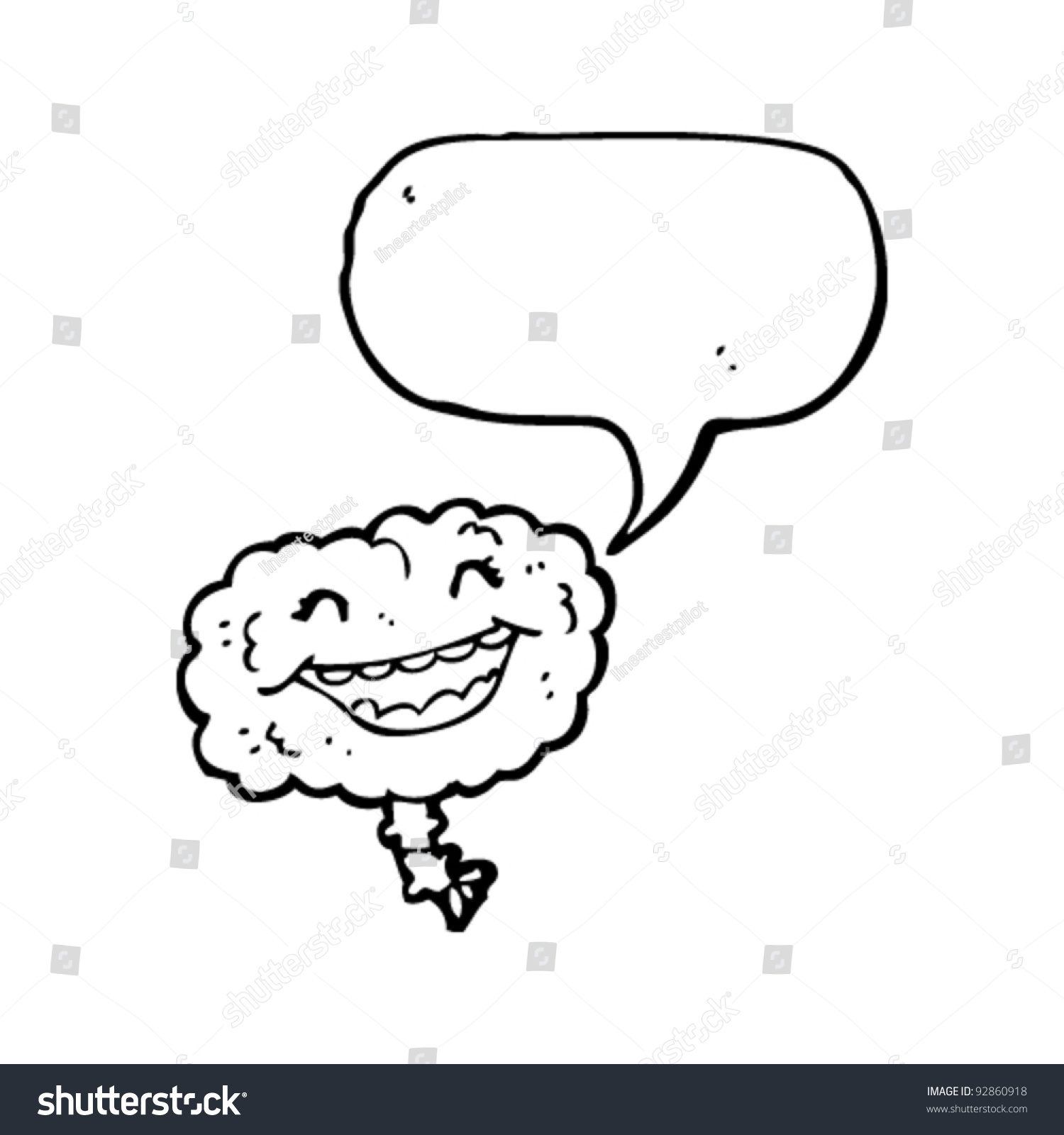 Laughing Brain Cartoon Stock Vector (Royalty Free) 92860918