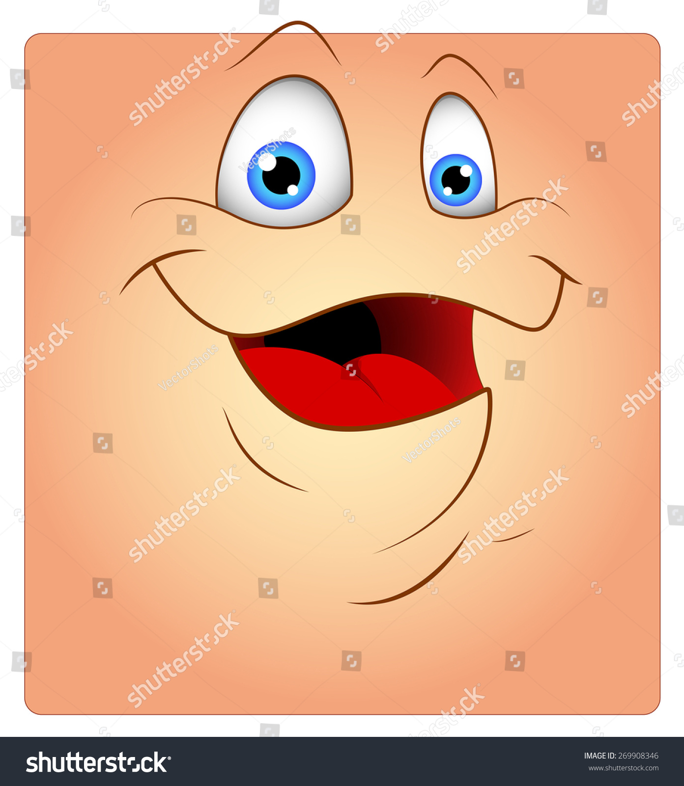 Laughing Face Expression Cartoon Box Smiley: vector de stock (libre de ...
