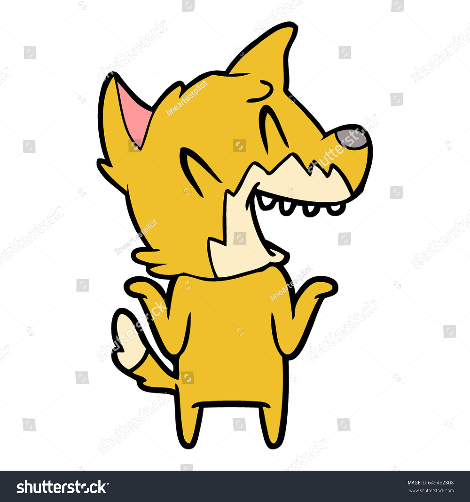 Laughing Fox Cartoon Stock Vector (Royalty Free) 649452808 | Shutterstock