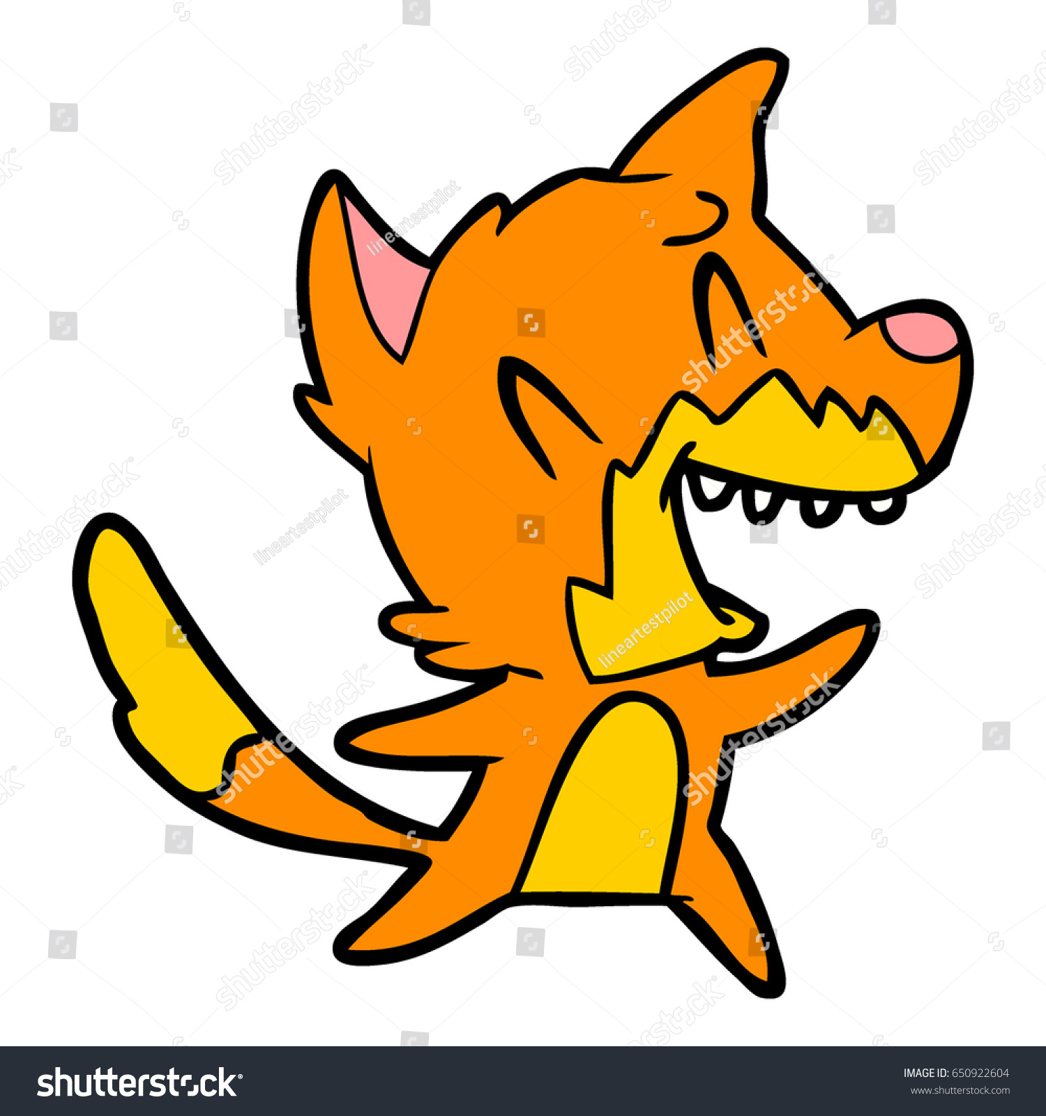 Laughing Fox Cartoon Stock Vector (Royalty Free) 650922604