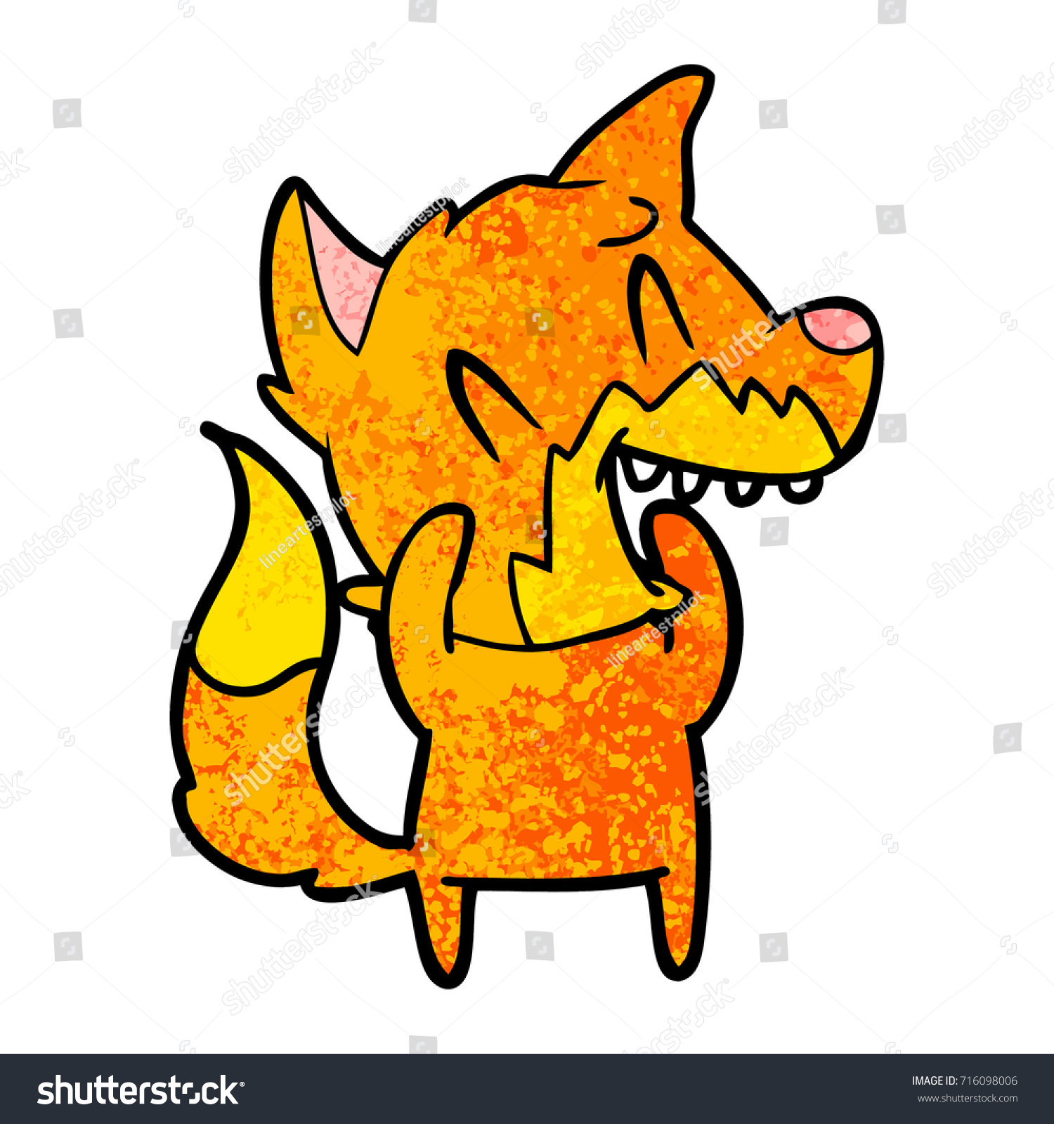 Laughing Fox Cartoon Stock Vector (Royalty Free) 716098006