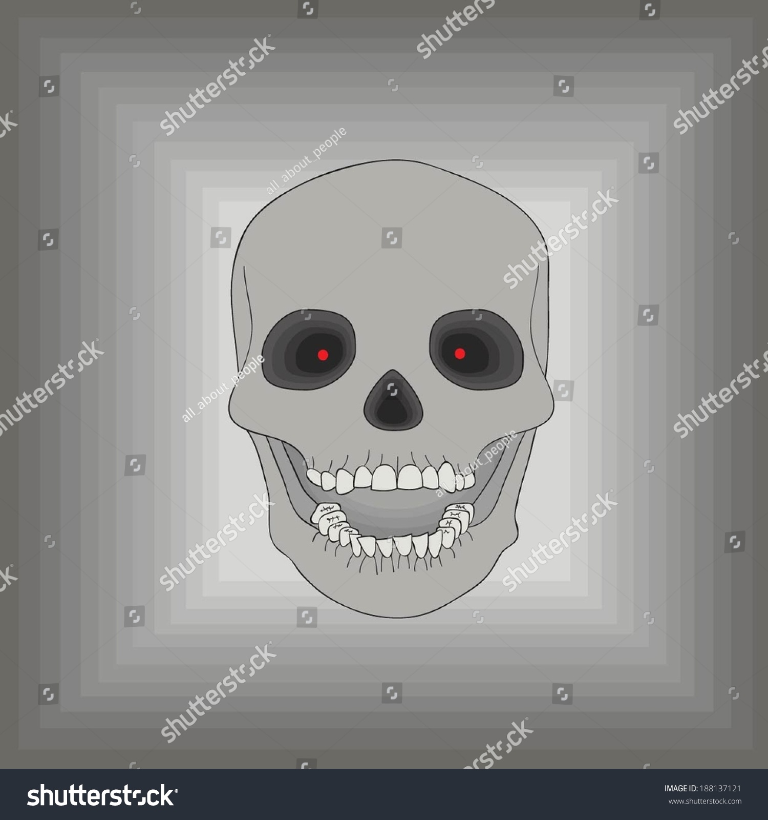 Laughing Skull Vector Stock Vector 188137121 - Shutterstock