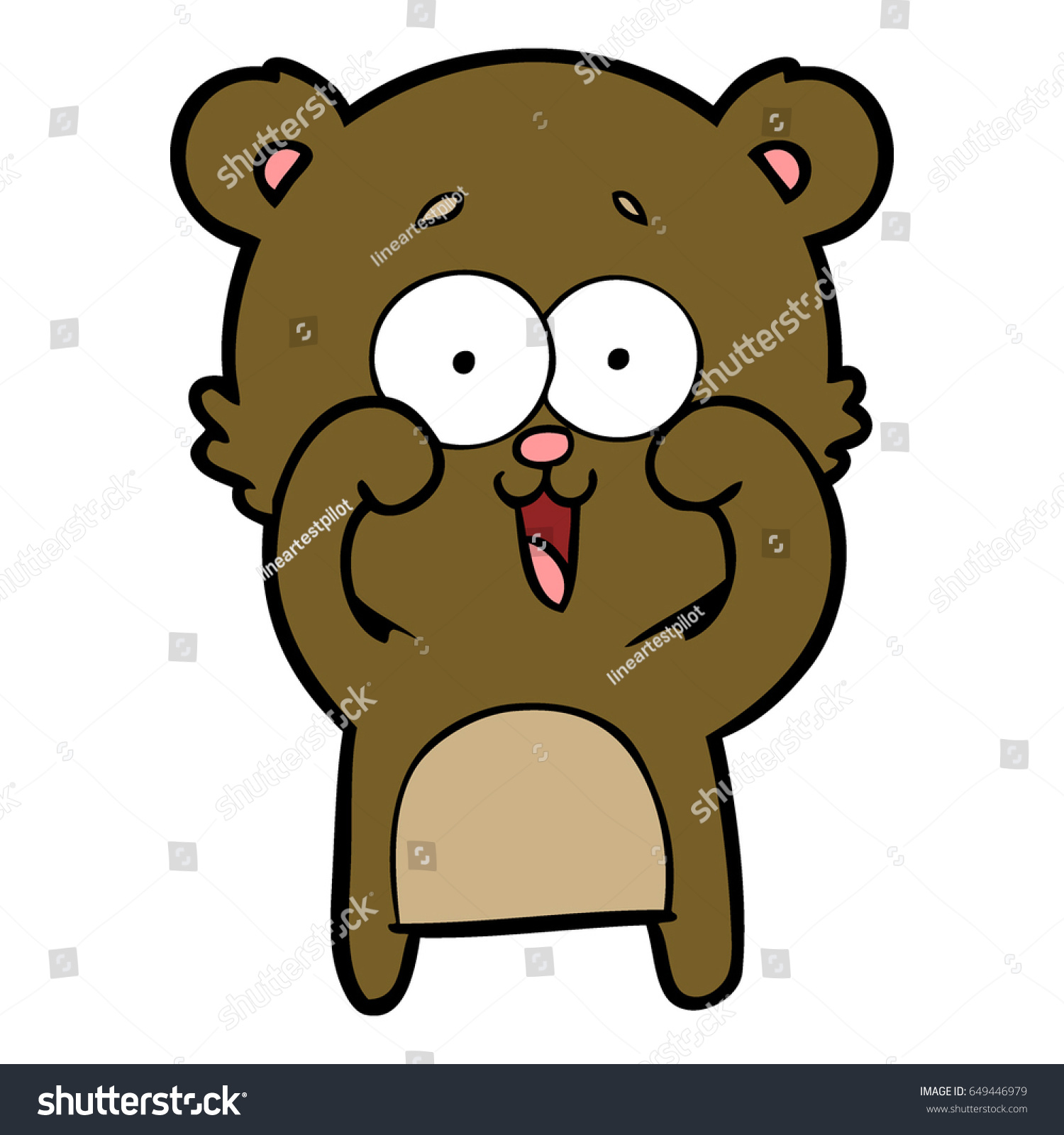 Laughing Teddy Bear Cartoon Stock Vector (Royalty Free) 649446979 ...
