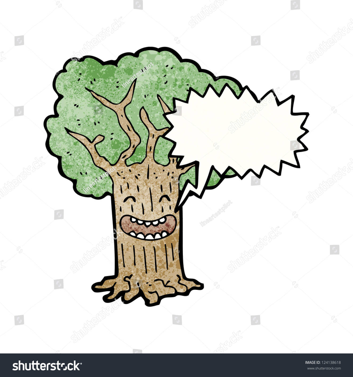 Laughing Tree Cartoon Character Stock Vector (Royalty Free) 124138618