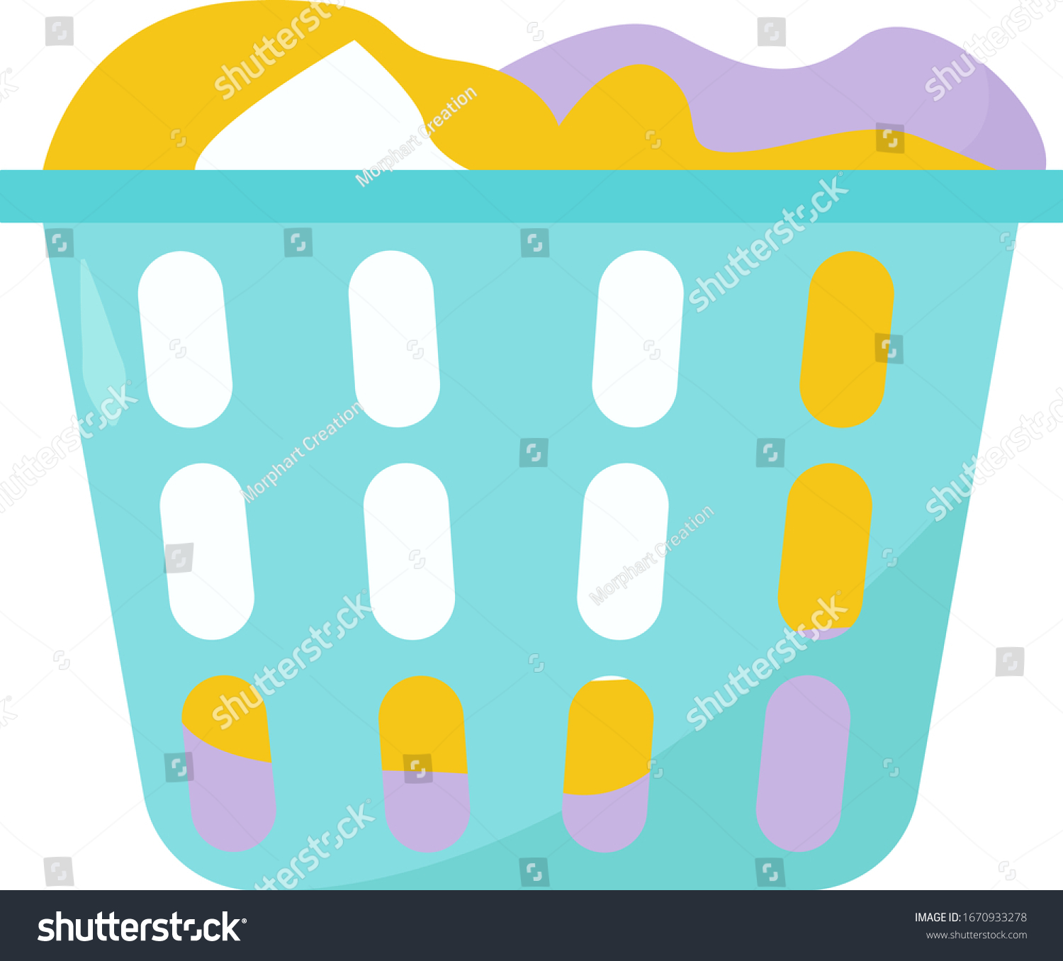 Laundry Basket Illustration Vector On White Stock Vector (Royalty Free ...