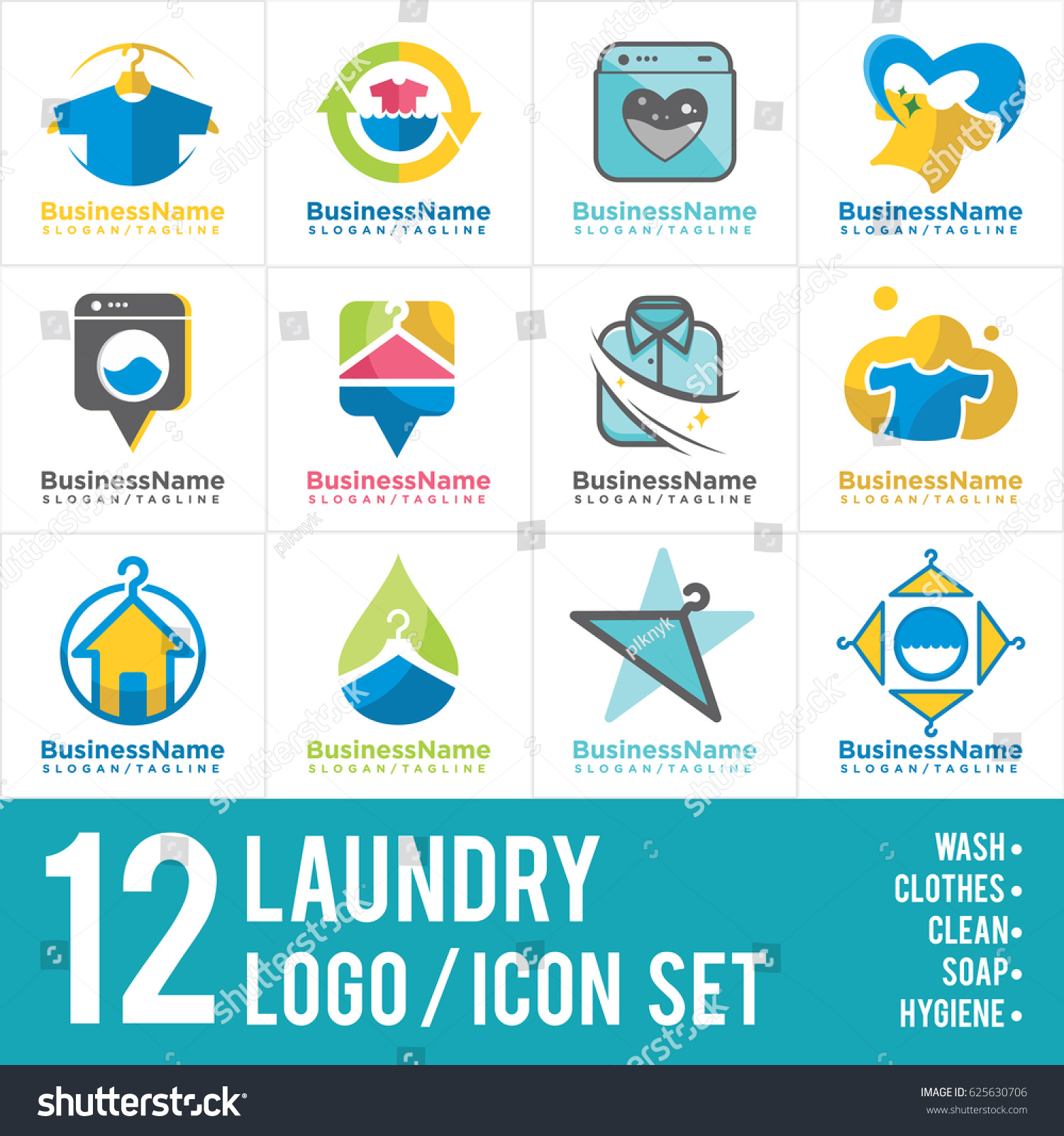 Laundry Dry Cleaning Wash Logo Vector Stock Vector (Royalty Free ...
