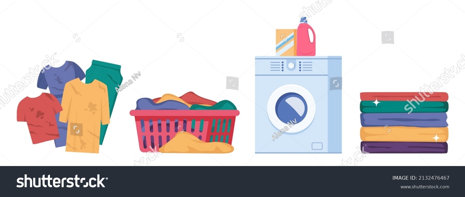 Laundry Infographics Sequence Four Different Stages Stock Vector ... Laundry Infographics Sequence Four Different Stages Stock Vector ...