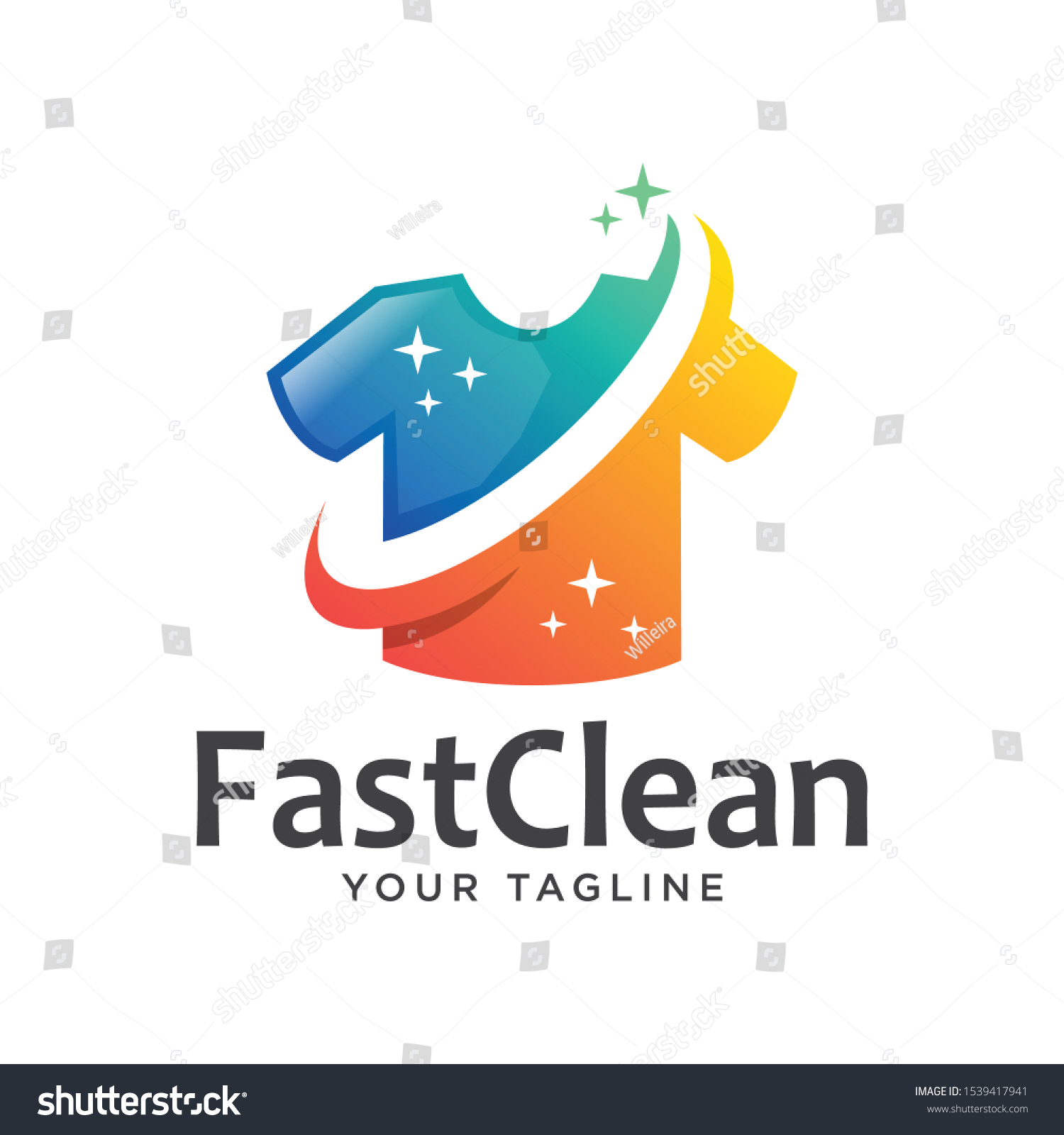 Laundry Logo Gradient Simple Wash Clean Stock Vector (Royalty Free ...