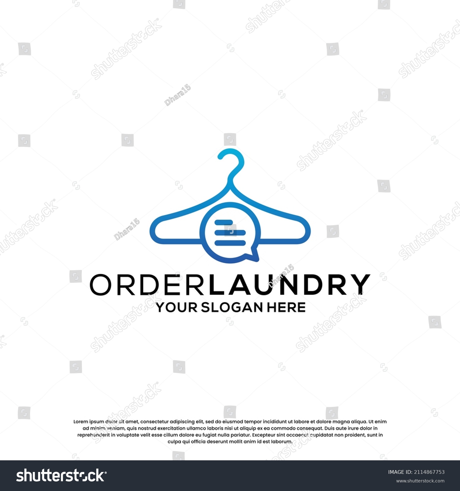 Laundry Order Logo Design Concept Creative Stock Vector (Royalty Free ...
