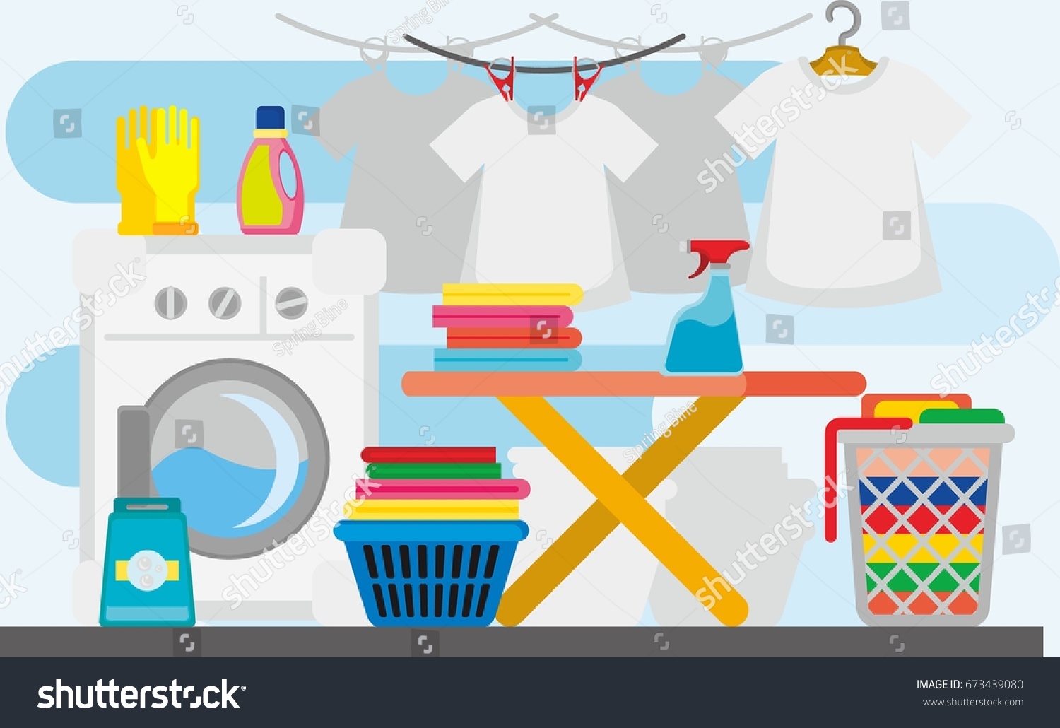 Laundry Service Poster Template Design Vector Stock Vector (Royalty ...