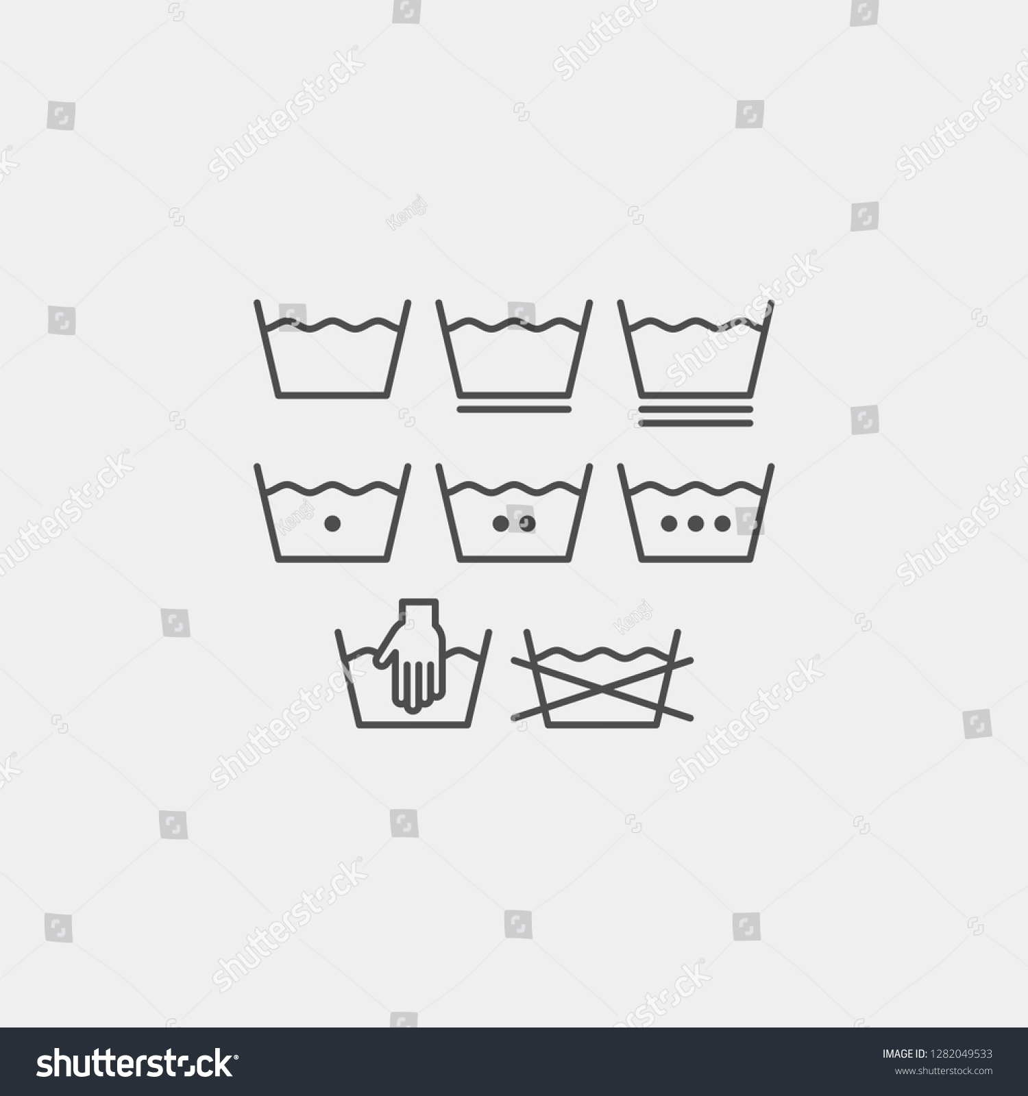 Laundry Vector Symbols Machine Wash Flat Stock Vector (Royalty Free ...