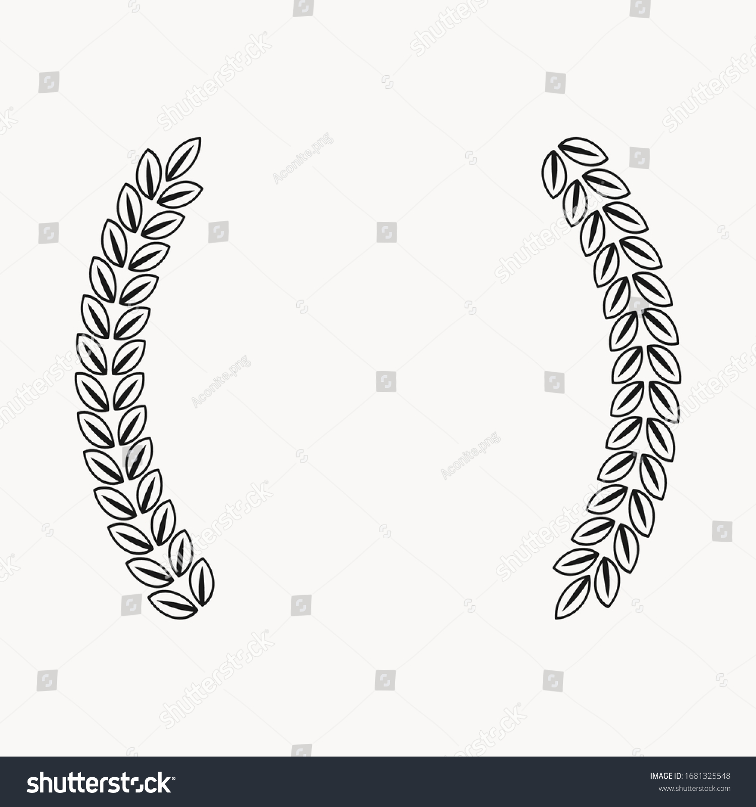 Laurel Leaf Border Graphic Design Logo Stock Vector (Royalty Free ...