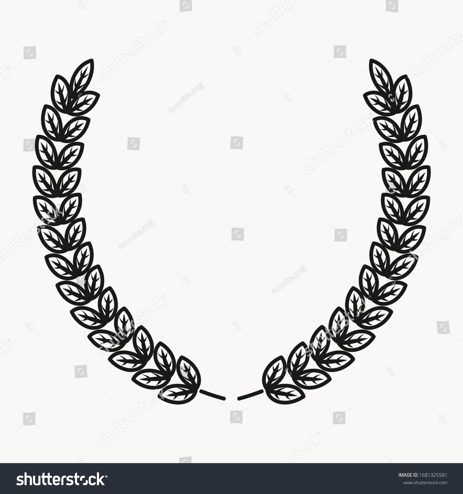 Laurel Leaf Border Graphic Design Logo Stock Vector (Royalty Free ...