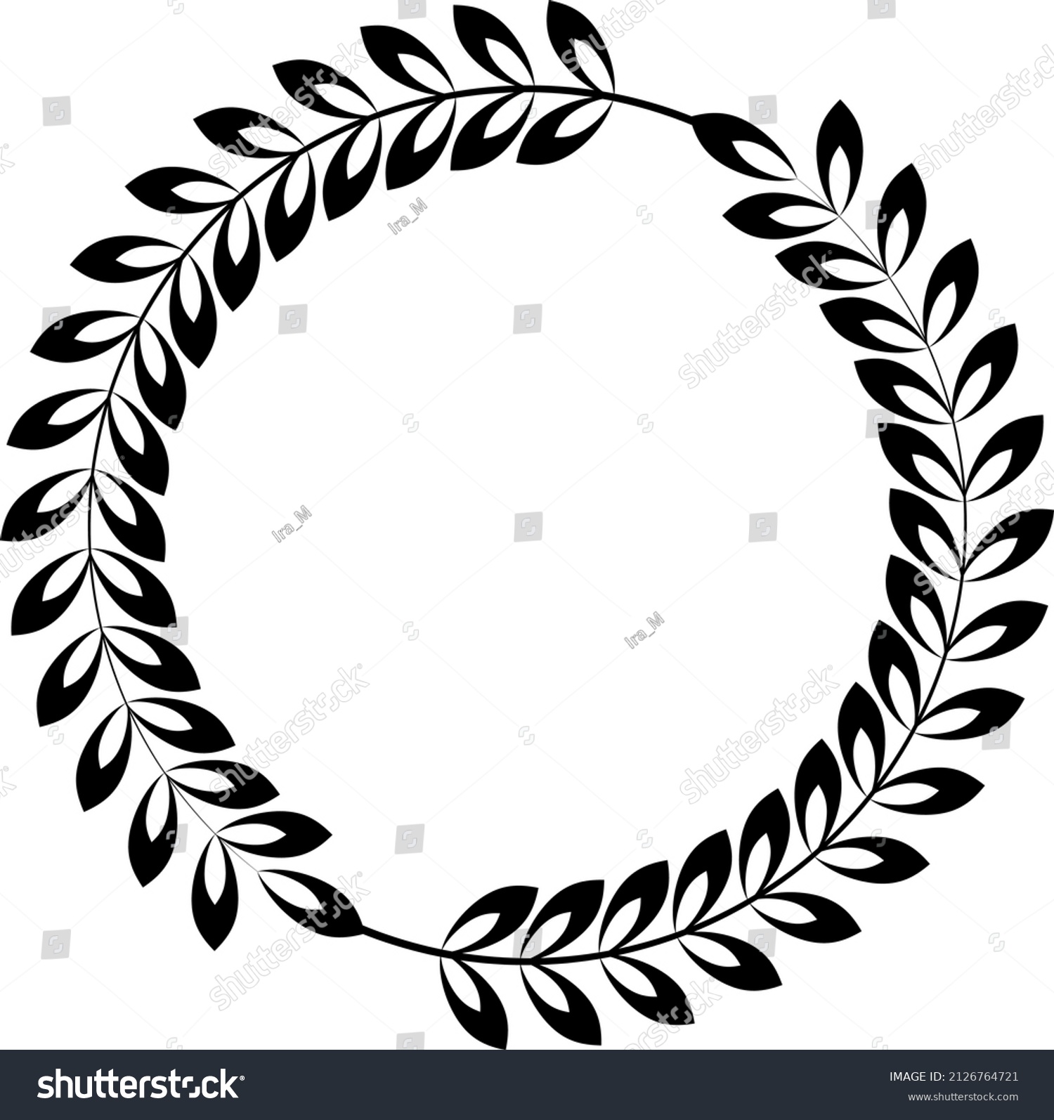 Laurel Leaf Frame Isolated On Transparent Stock Vector (Royalty Free ...