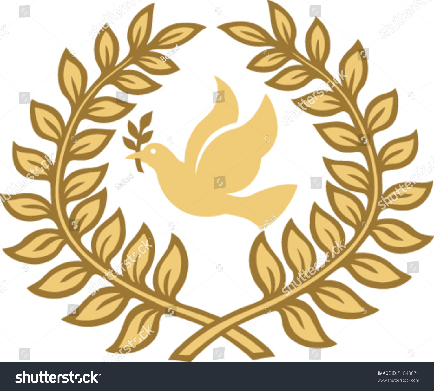 Laurel Leaves Dove 스톡 벡터 51848074 - Shutterstock