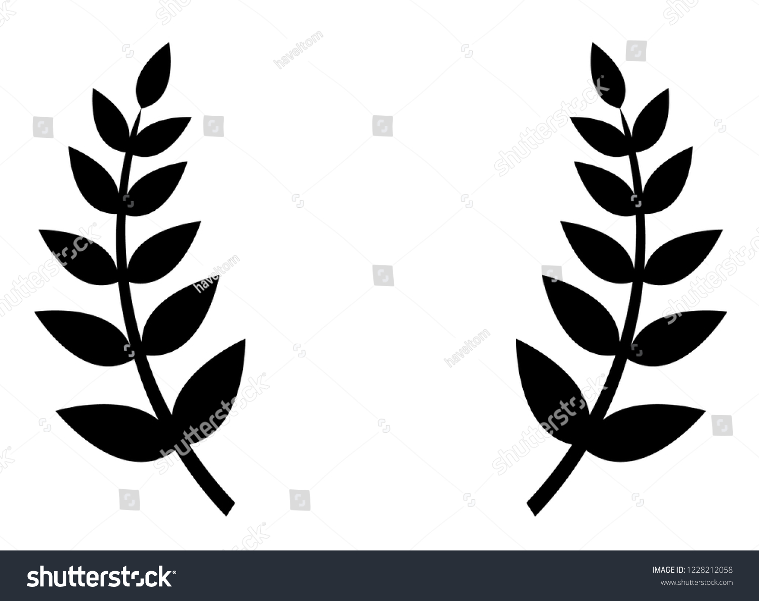 Laurel Leaves Vector Stock Vector (Royalty Free) 1228212058 | Shutterstock