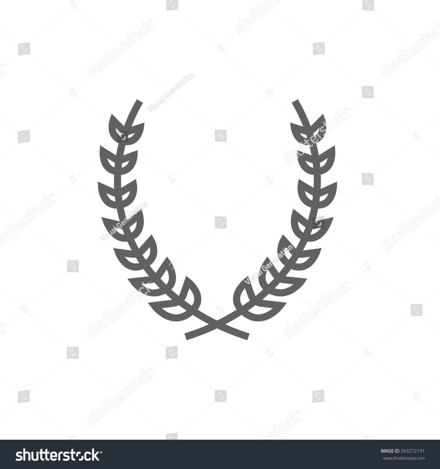 Laurel Wreath Line Icon Stock Vector (Royalty Free) 393272191 ...