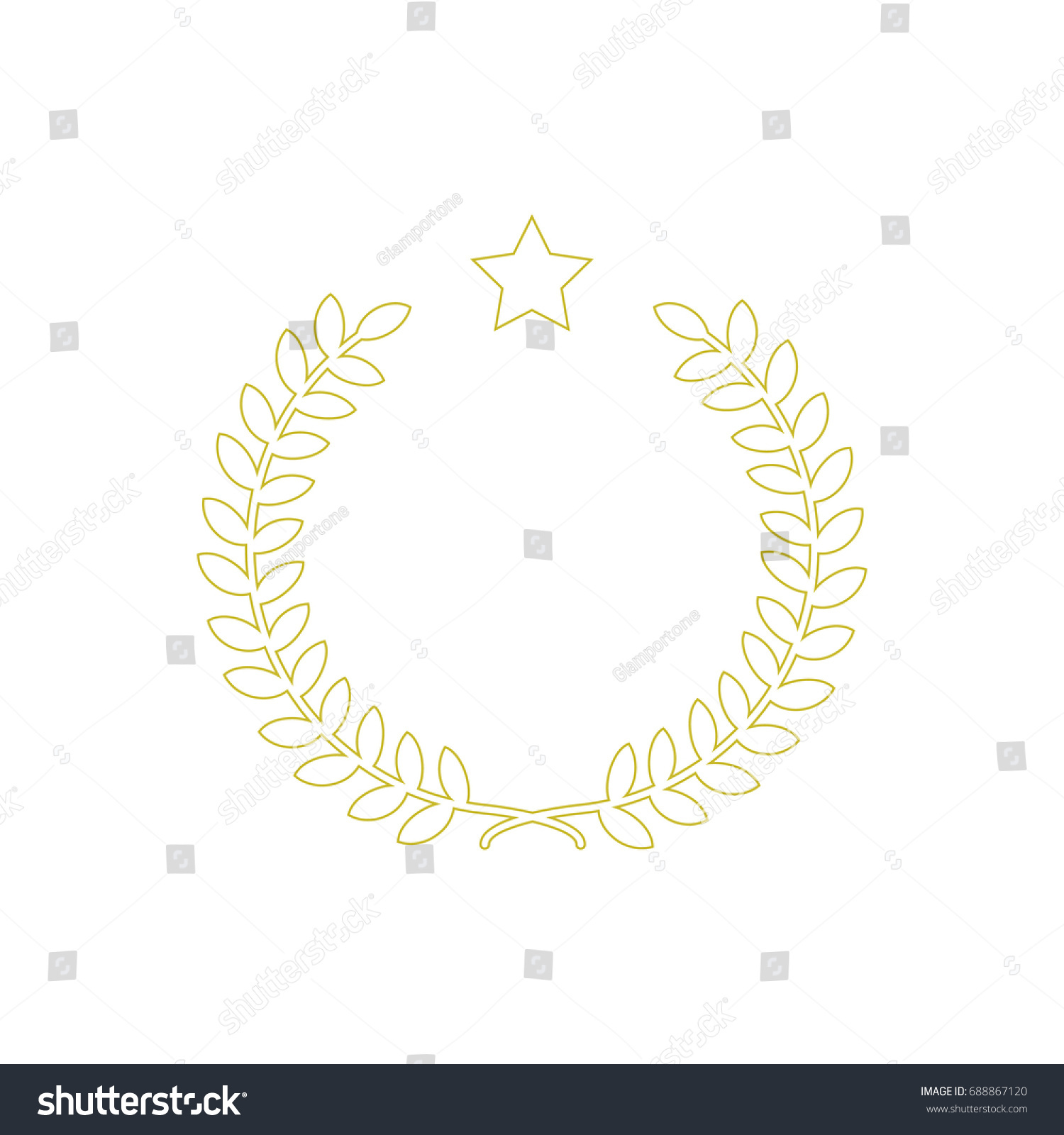 Laurel Wreath Outline Vector Stock Vector (Royalty Free) 688867120