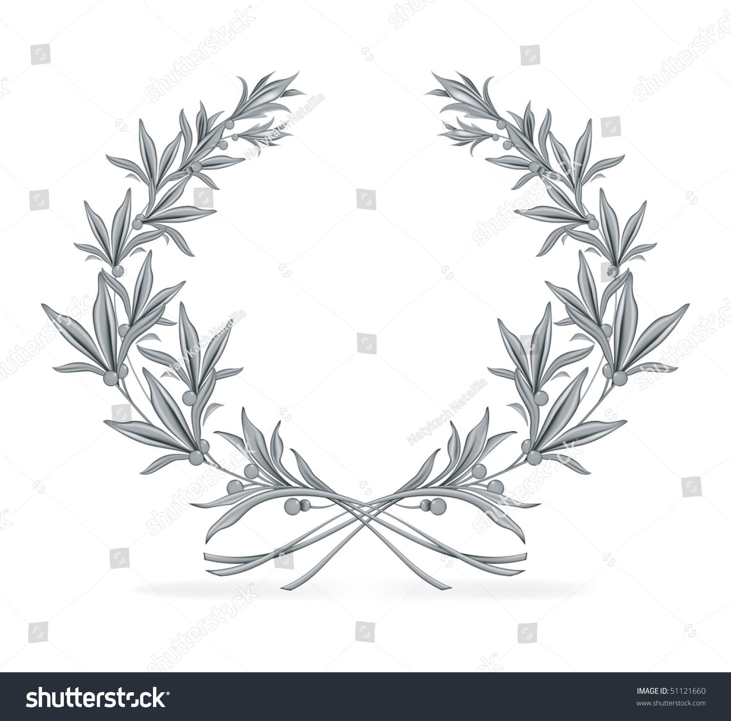 Laurel Wreath Silver Vector Stock Vector (Royalty Free) 51121660