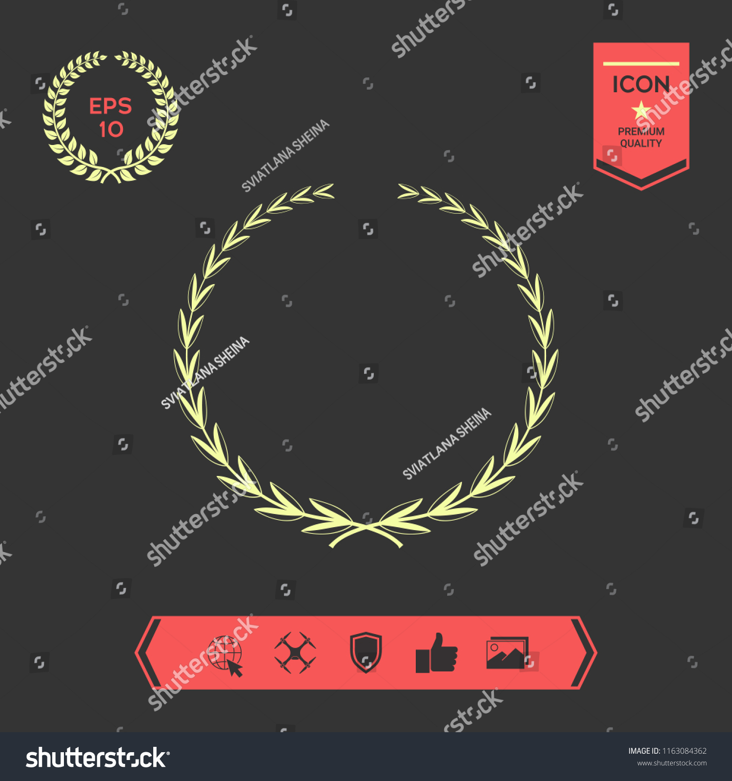 Laurel Wreath Symbol Stock Vector (Royalty Free) 1163084362 | Shutterstock