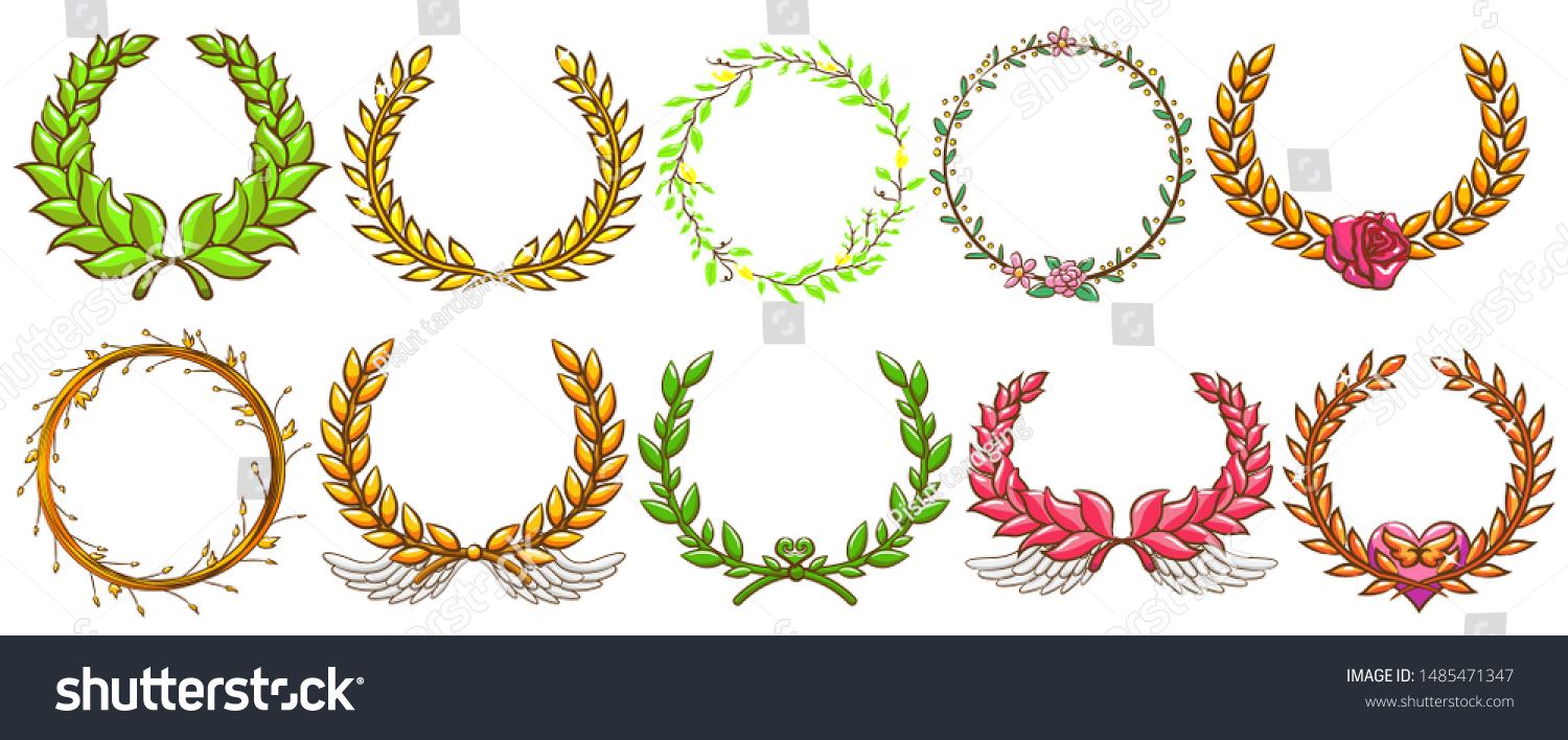 Laurel Wreath Vector Set Graphic Design Stock Vector (Royalty Free ...