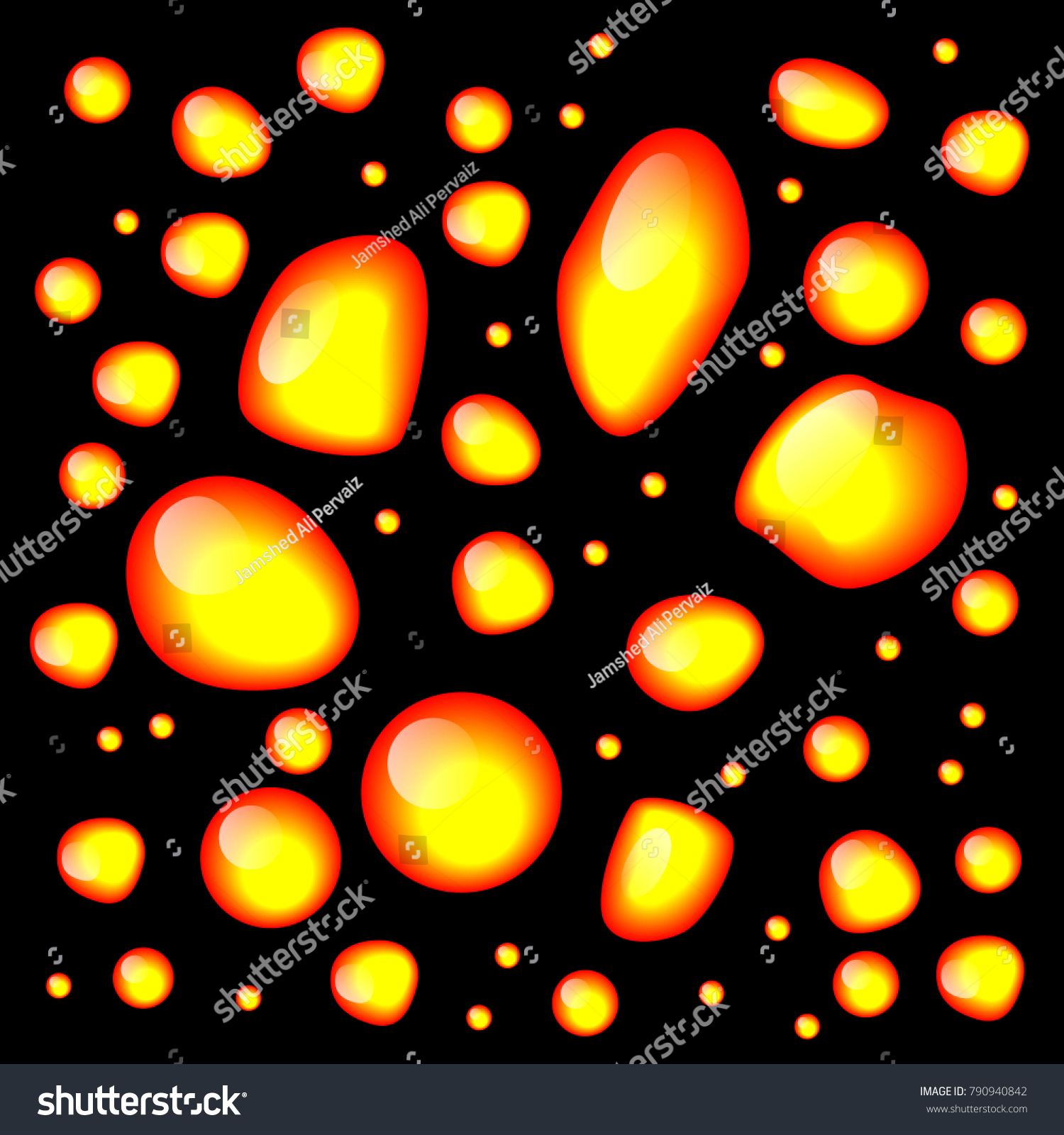 Lava Bubble On Black Background Stock Vector (Royalty Free) 790940842