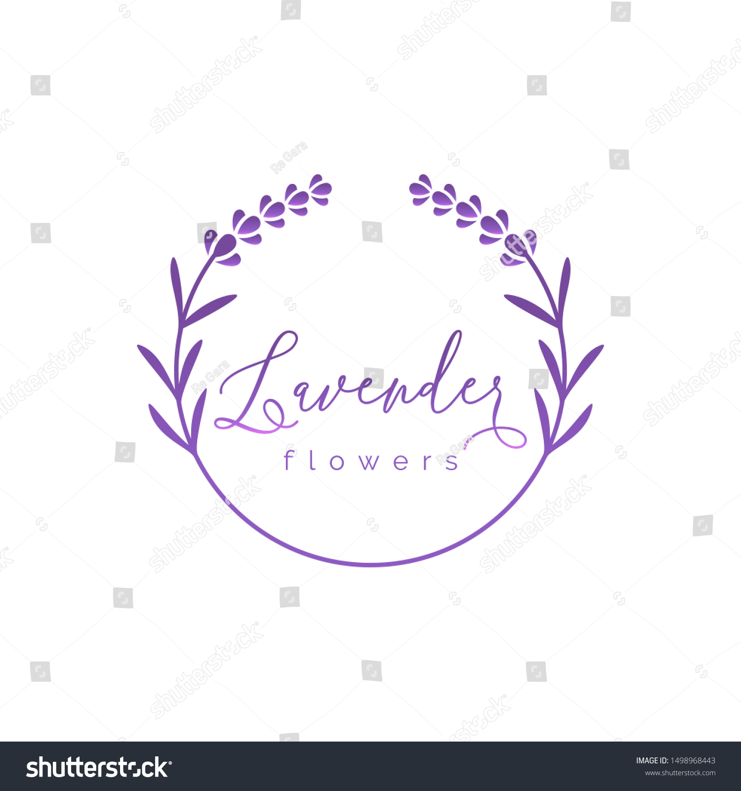 Lavender Flower Logo Design Template Stock Vector (Royalty Free ...